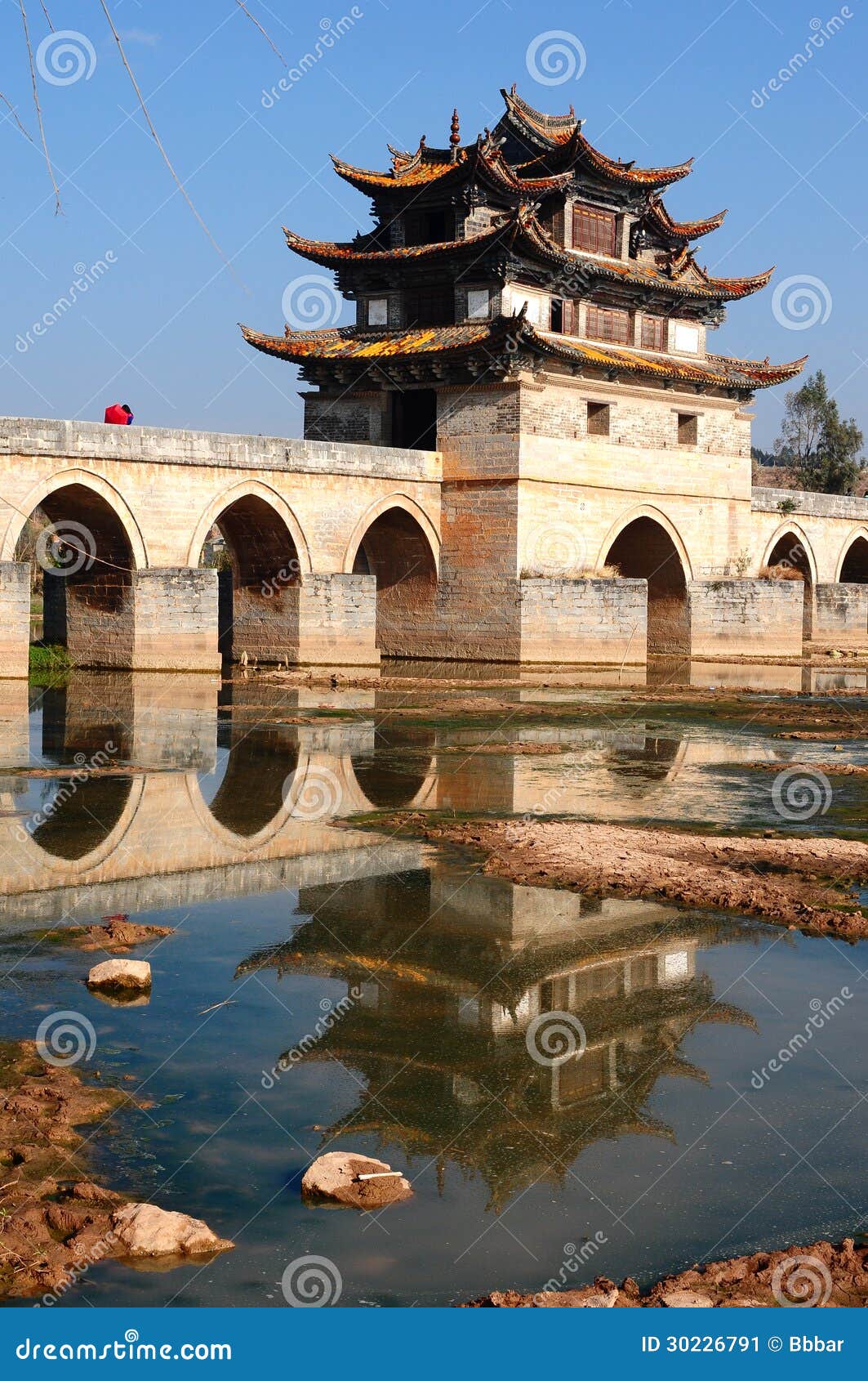 Ancient bridge in China stock image. Image of site, reflection - 30226791