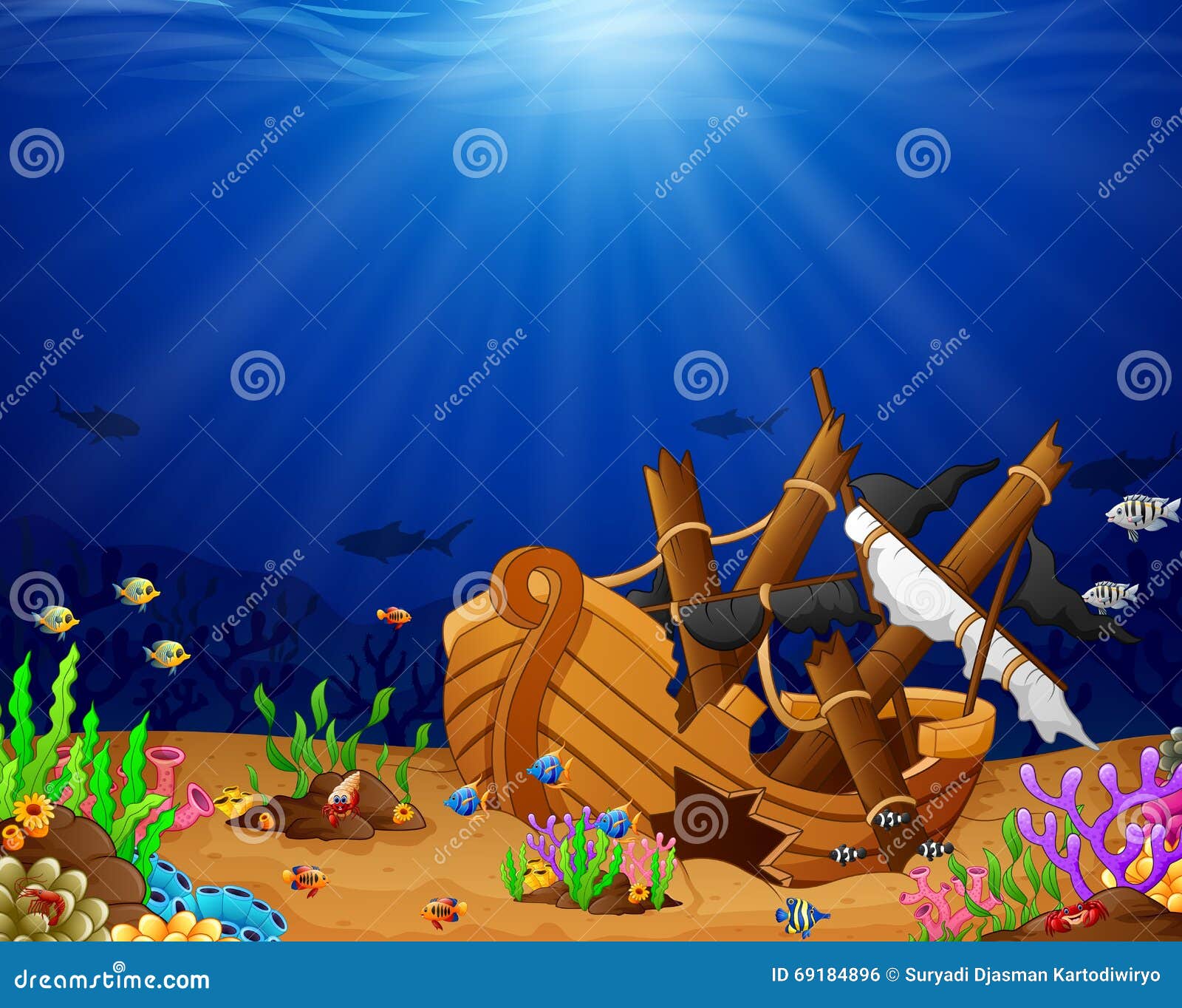 Underwater Shipwreck Clipart