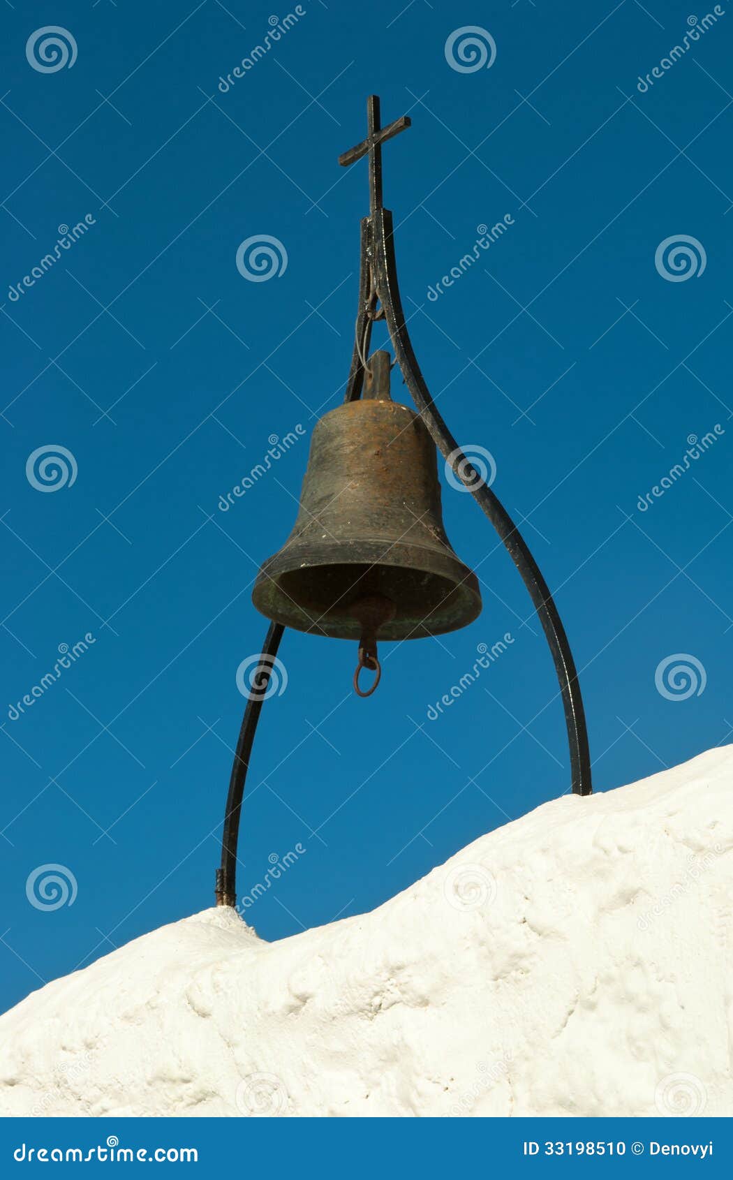 Ancient Bronze Bell in Tsambika Monastery Stock Photo - Image of ...