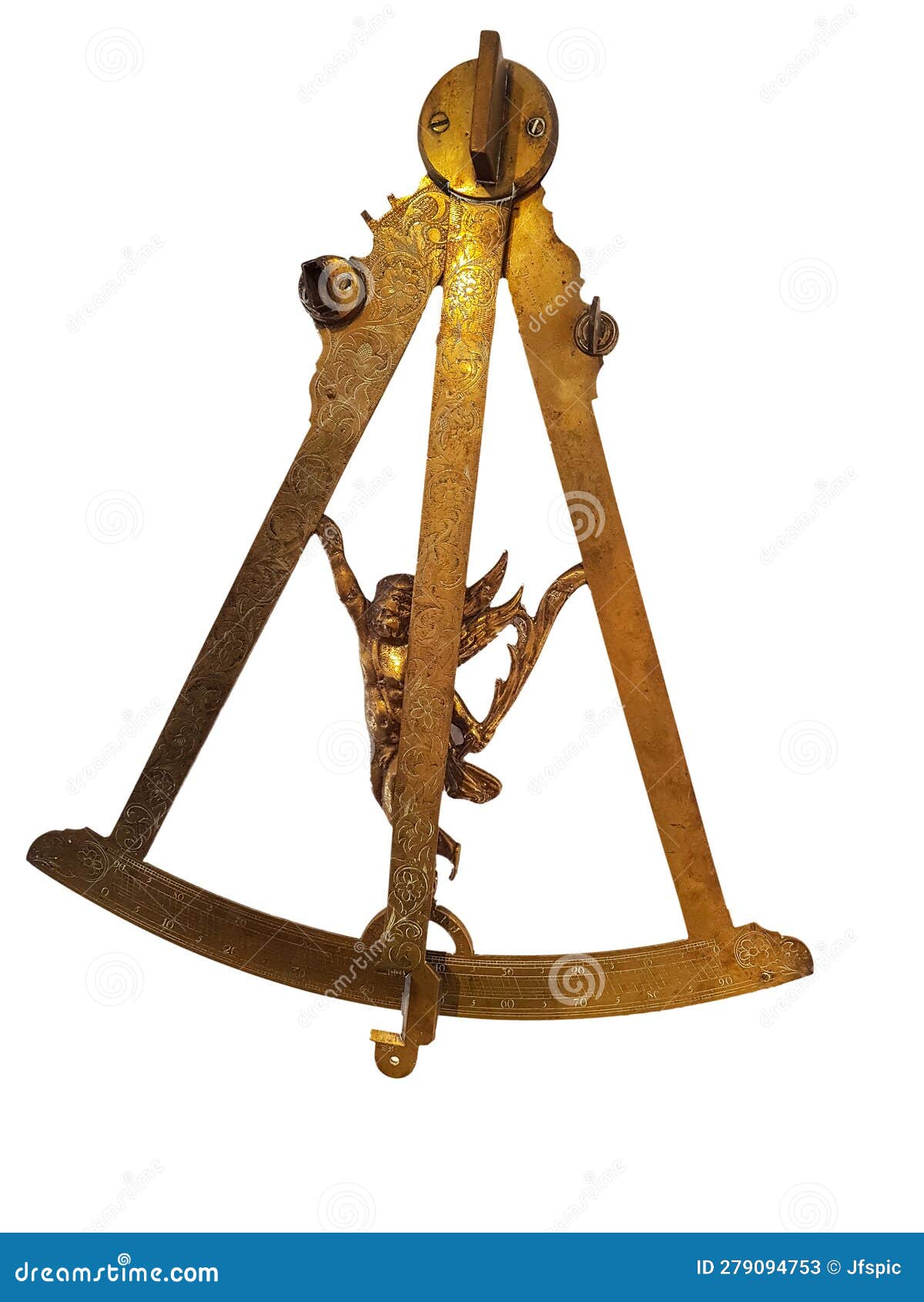 Ancient Bronze Navigation Sextant Astrolabe Stock Image - Image of ...