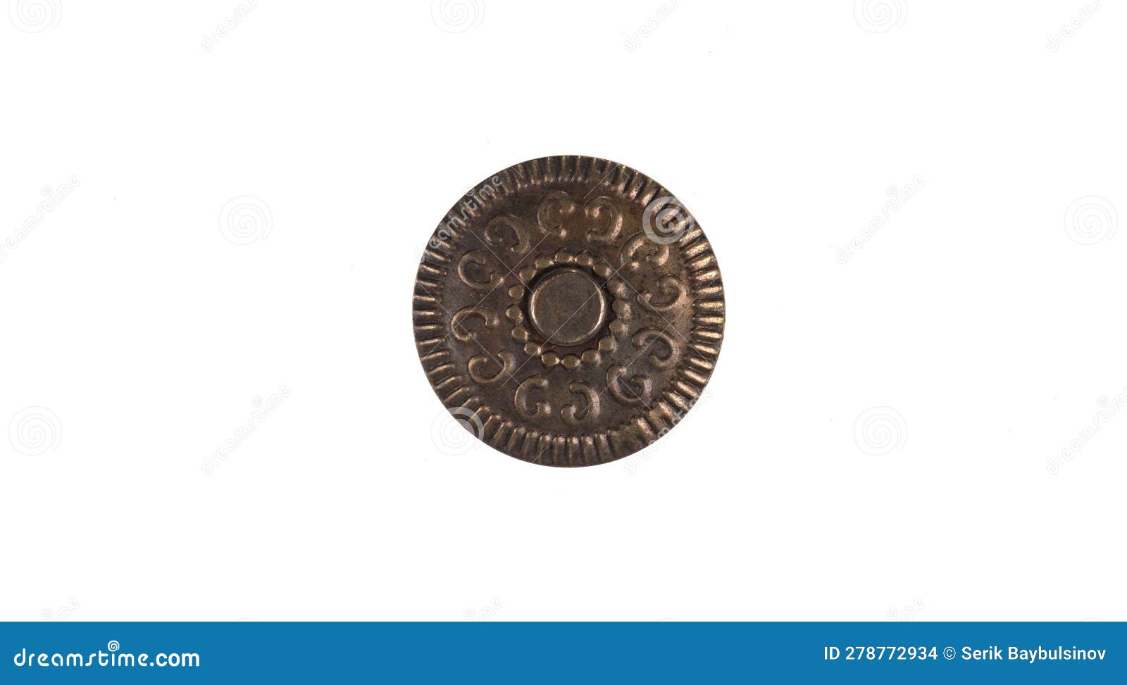 Ancient Shield on White Isolated Background Stock Photo - Image of ...