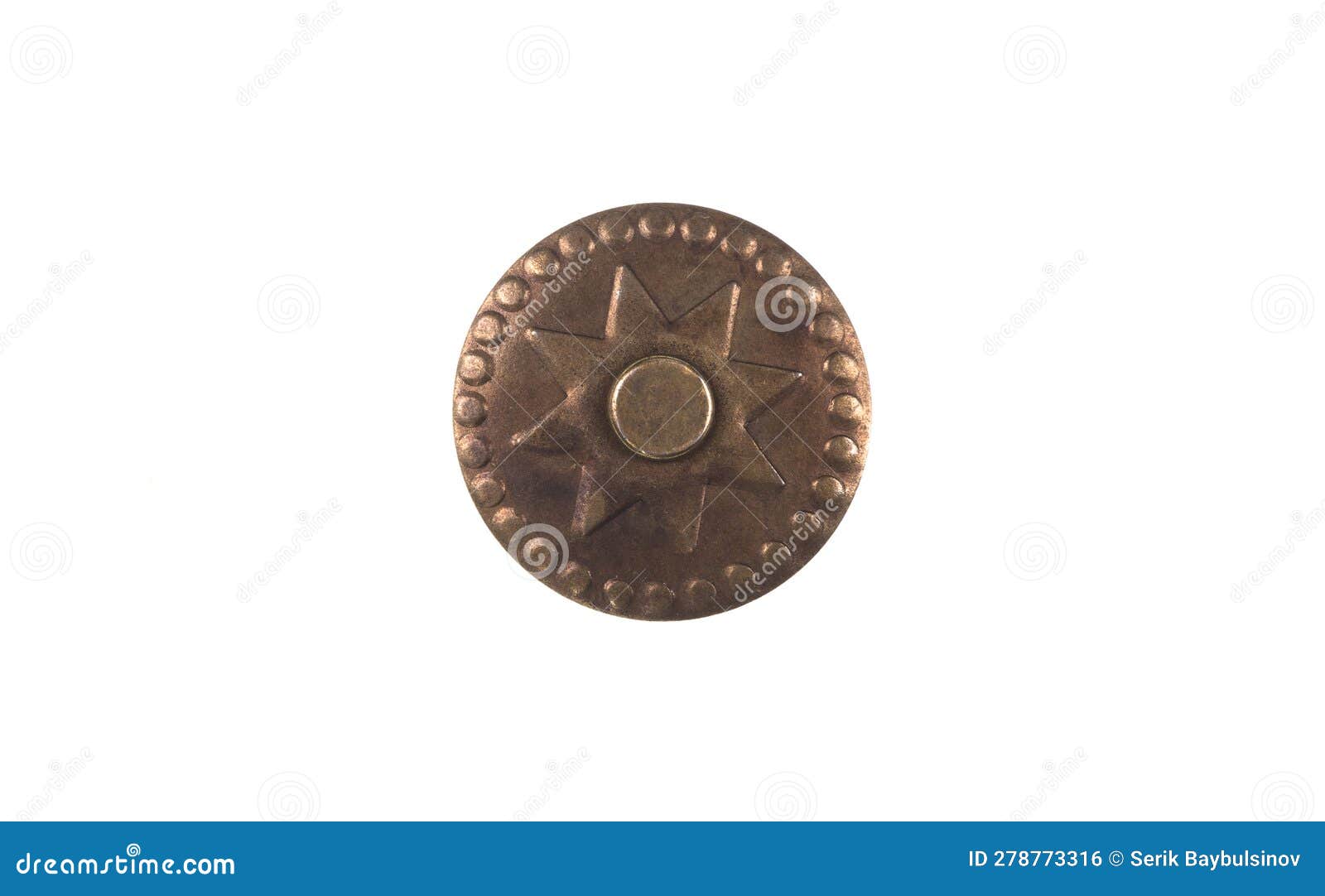 Ancient Shield on White Isolated Background Stock Photo - Image of ...