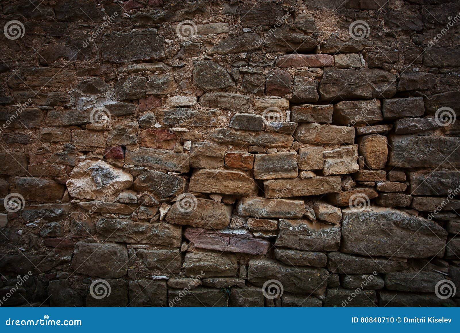 Ancient Brown Wall Made of Different Sizes Stones Stock Photo - Image ...