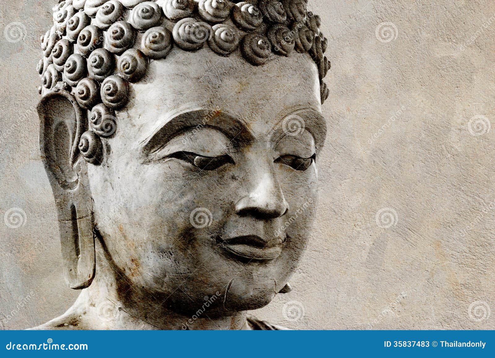 Ancient Buddha face, stock image. Image of east, closeup - 35837483