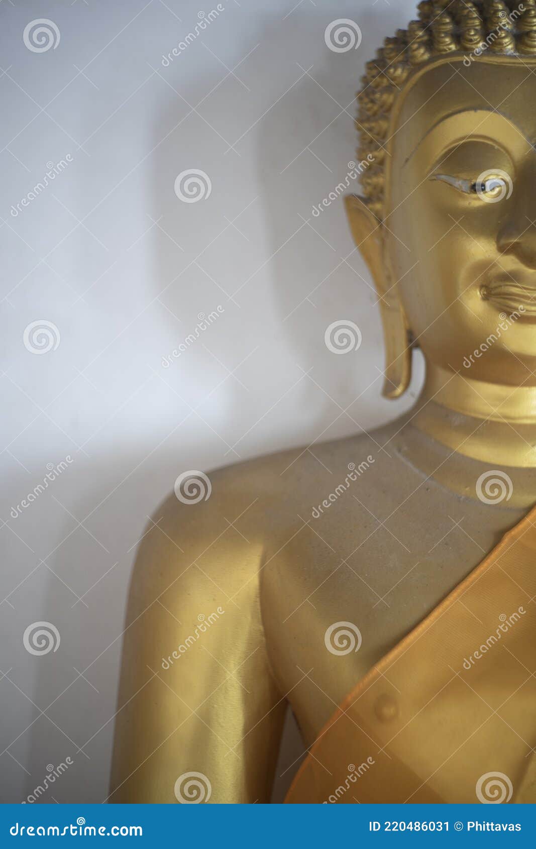 Ancient Buddha Half Face Closeup Stock Image - Image of thailand ...