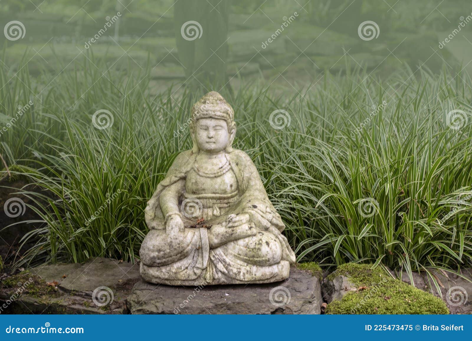 Ancient Buddha in the Park. in Harmony with Nature Stock Image - Image ...