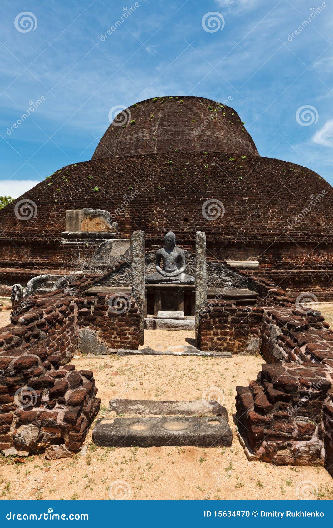 Ancient Buddhist Dagoba on Sri Lanka Stock Photo - Image of dagoba ...