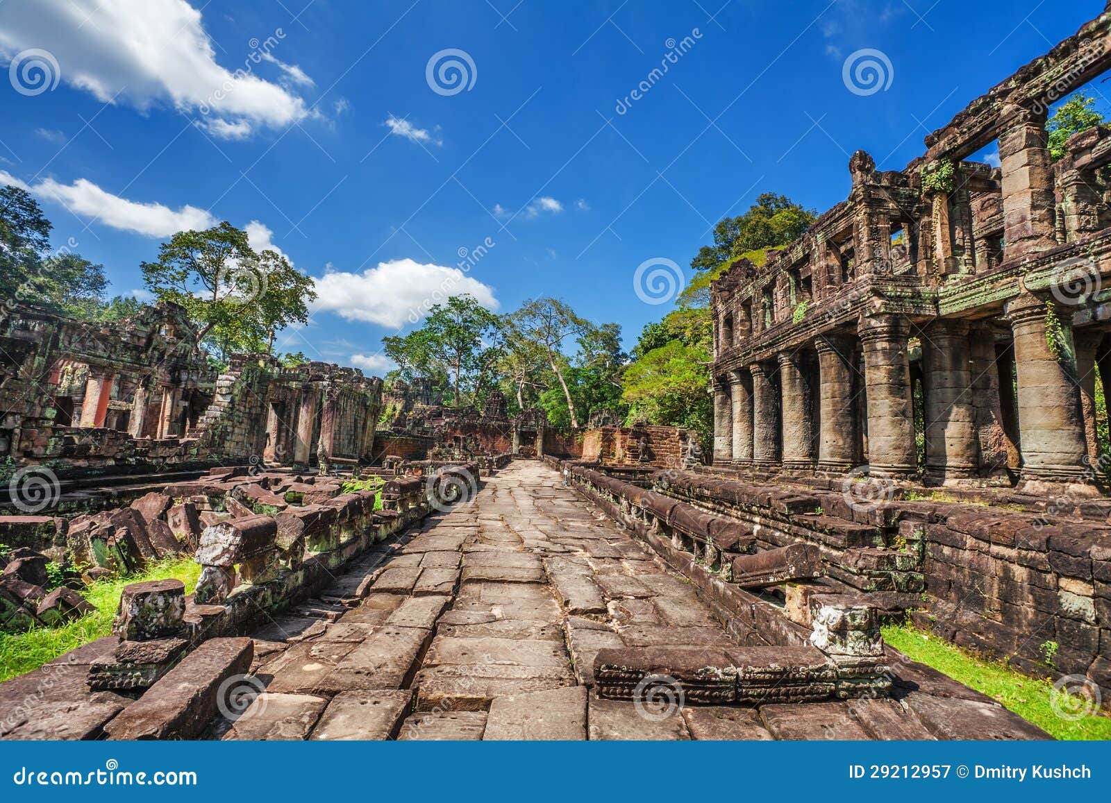 Ancient Buddhist Khmer Temple in Angkor Wat Complex Stock Image - Image ...