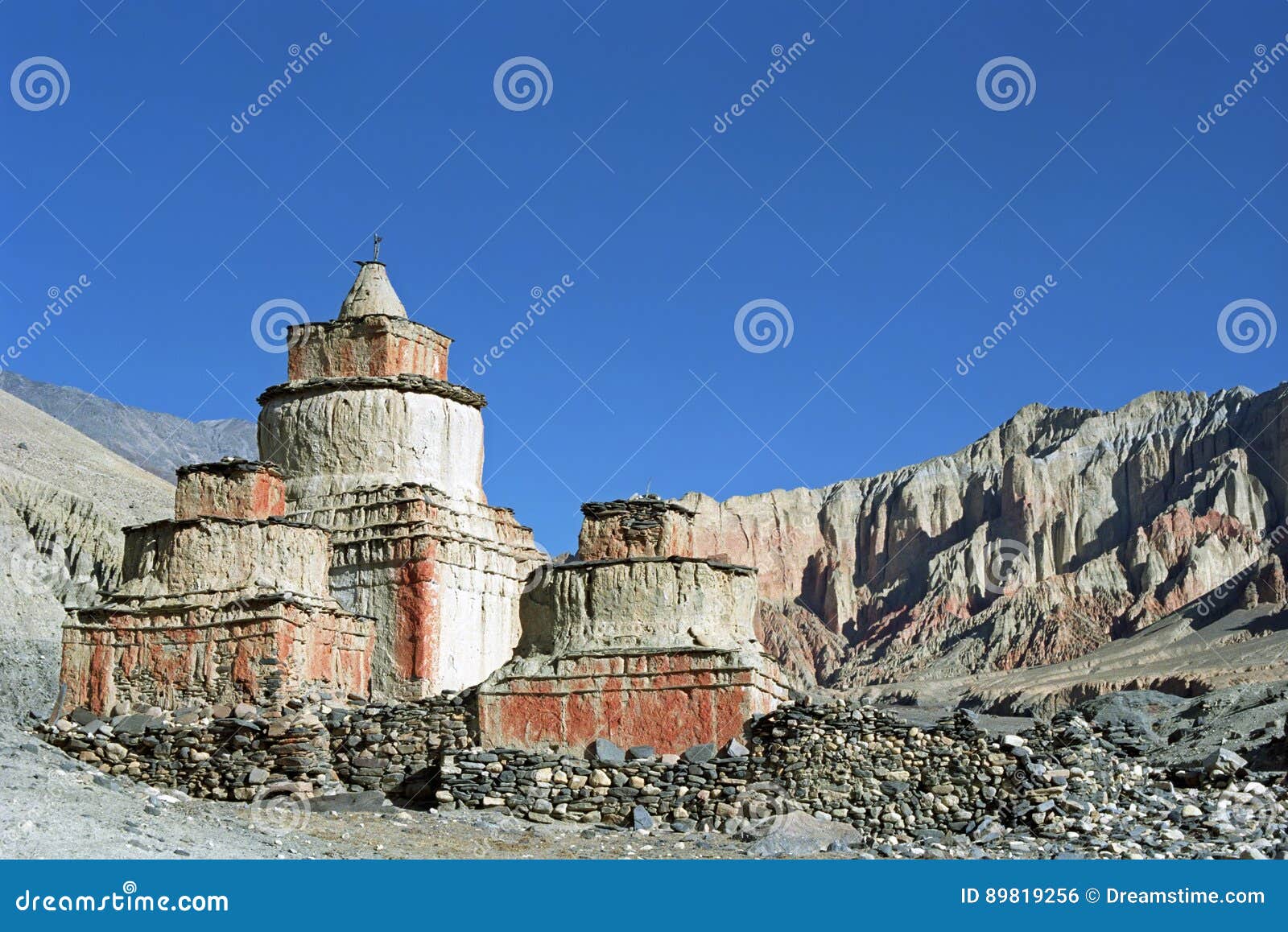 Ancient Buddhist Ritual Stupas in the Remote Area in Upper Mustang ...