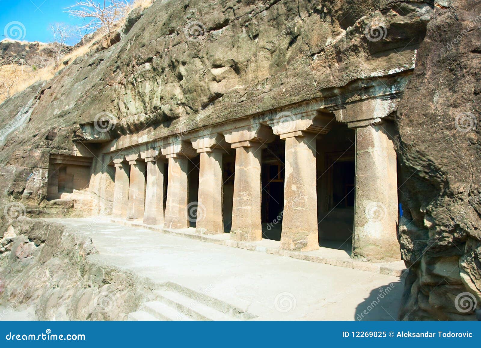 Ancient Buddhist Rock Temples at Ajanta Stock Image - Image of religion ...