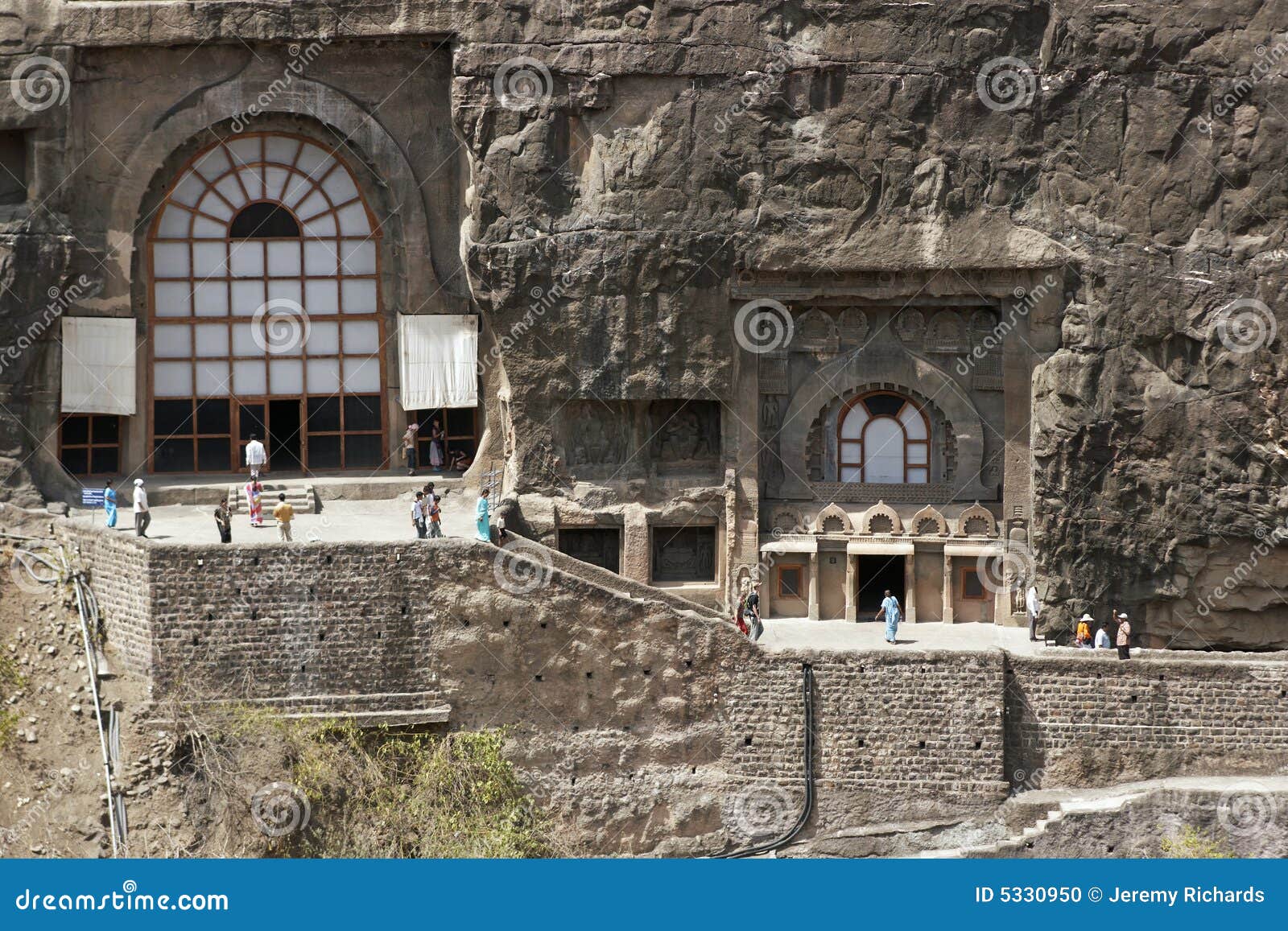 Ancient Buddhist Rock Temples at Ajanta Stock Photo - Image of sacred ...