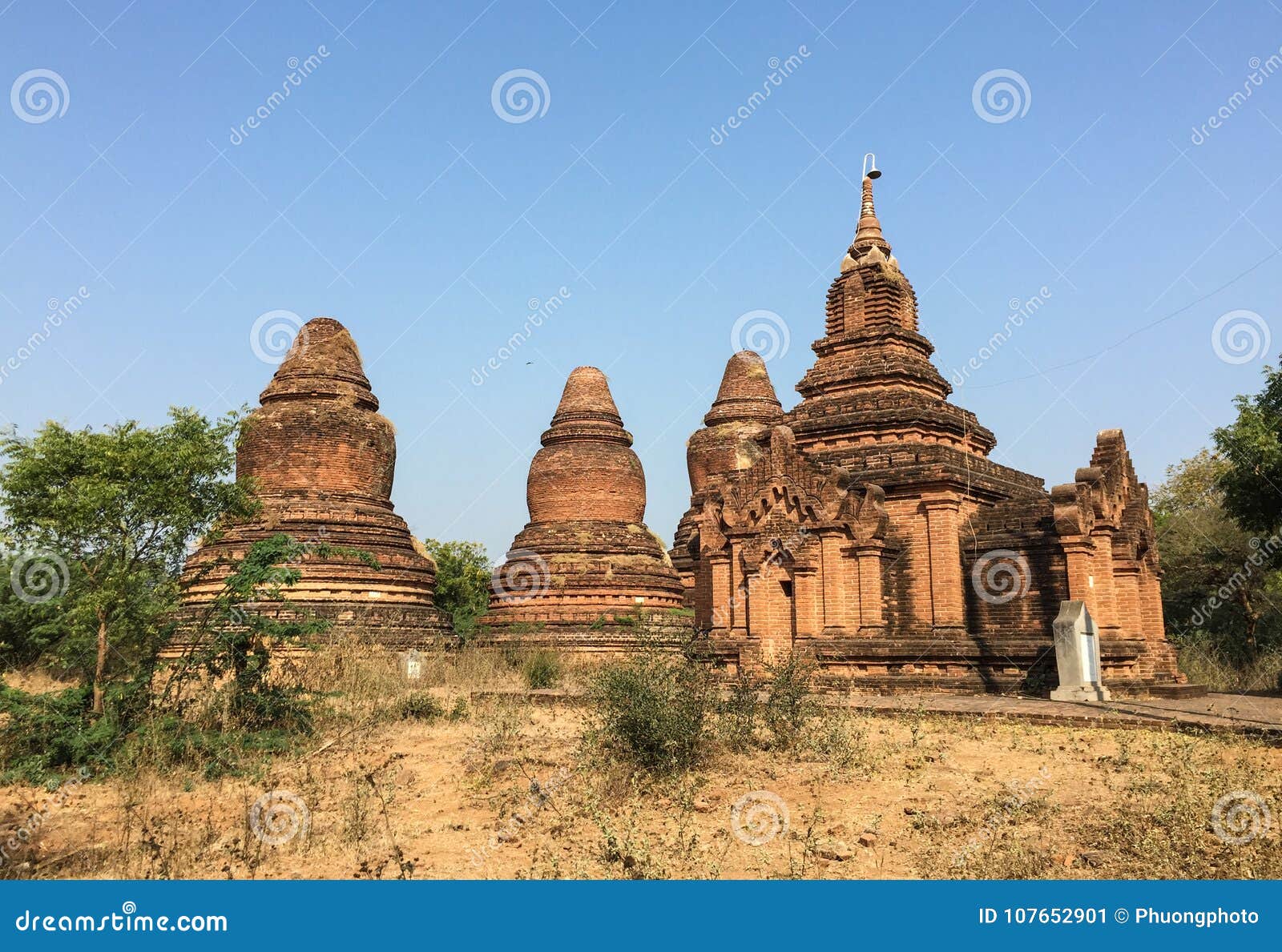 Buddhist Temples in Bagan, Myanmar Stock Image - Image of religion ...