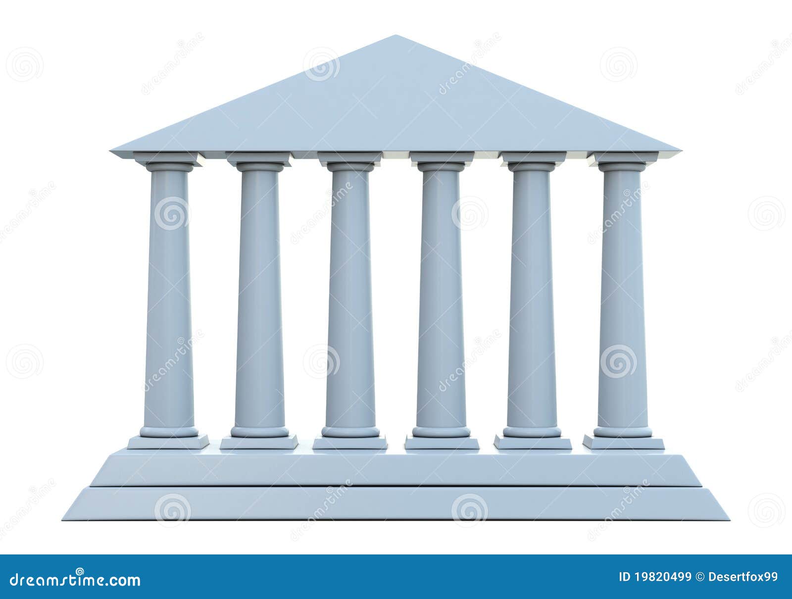 Ancient Building with 6 Columns Stock Illustration - Illustration of ...