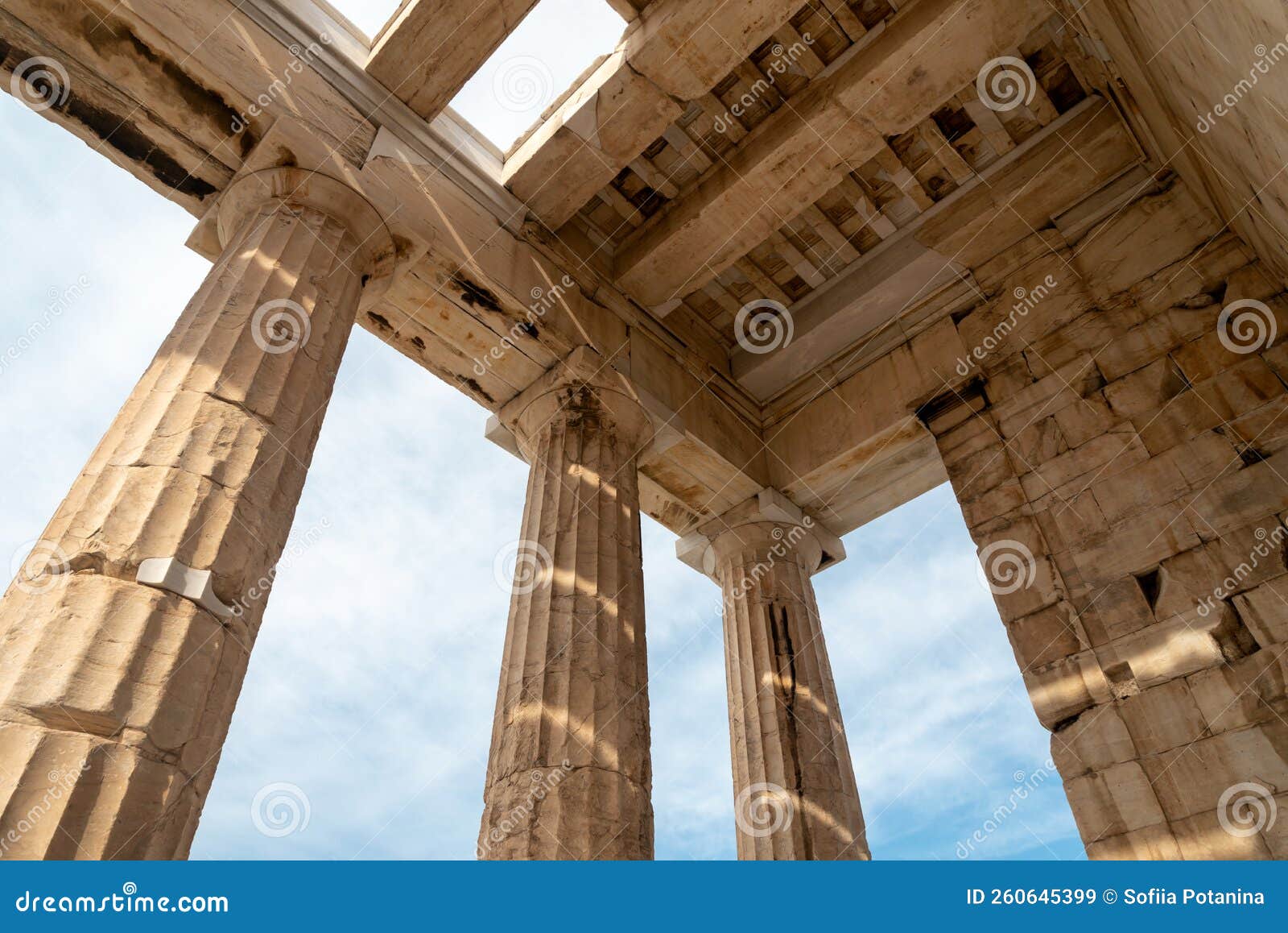 Ancient Building in Athens Greece Stock Image - Image of blue, building ...