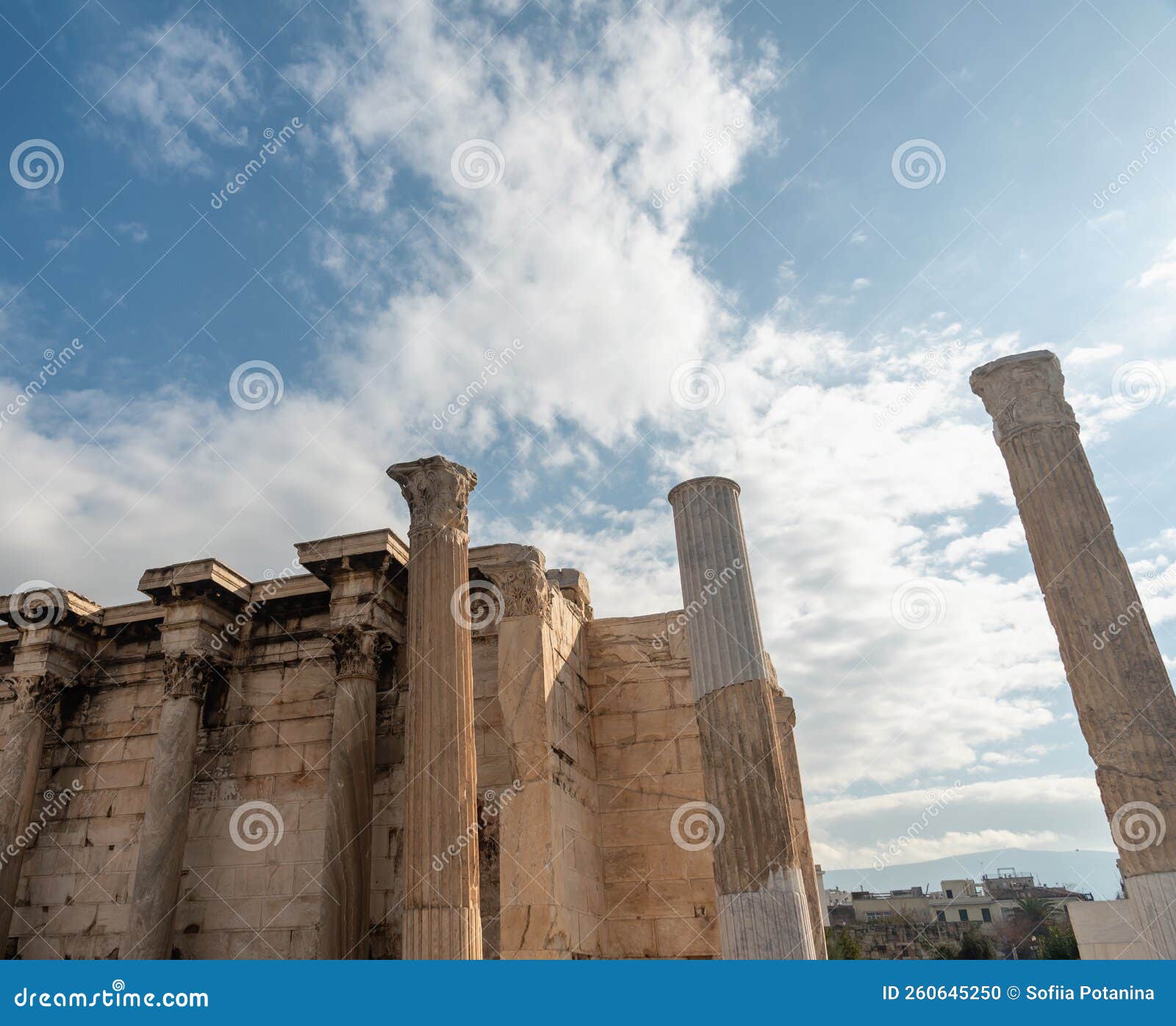 Ancient Building with Columns in Athens Stock Photo - Image of ancient ...