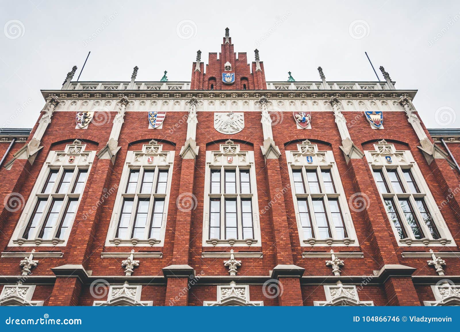 Ancient building frontage stock photo. Image of jagello - 104866746