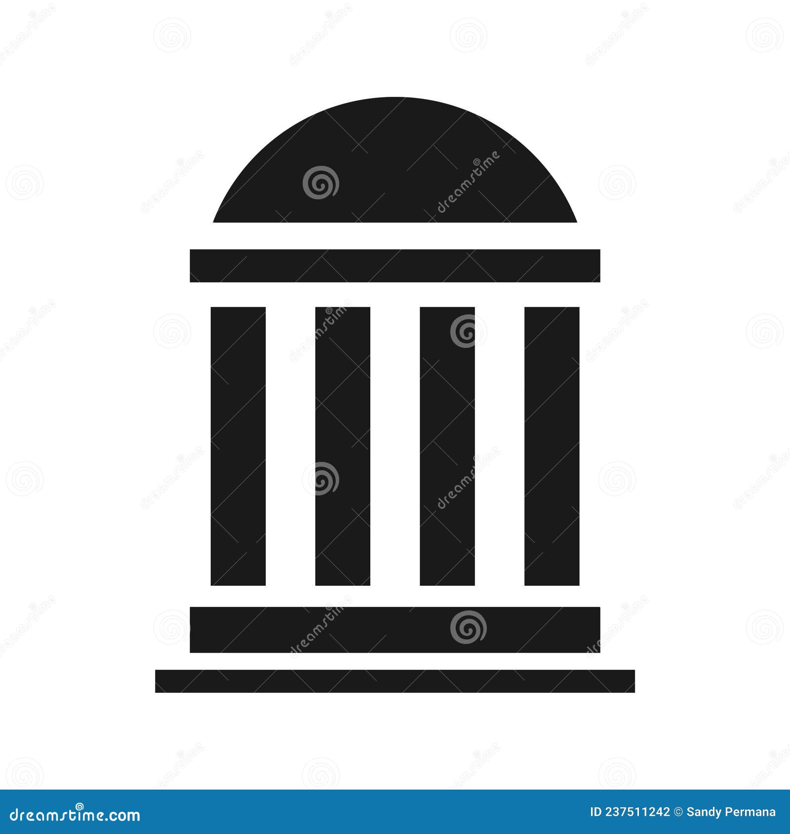 Ancient Building Icon Black and White Stock Vector - Illustration of ...