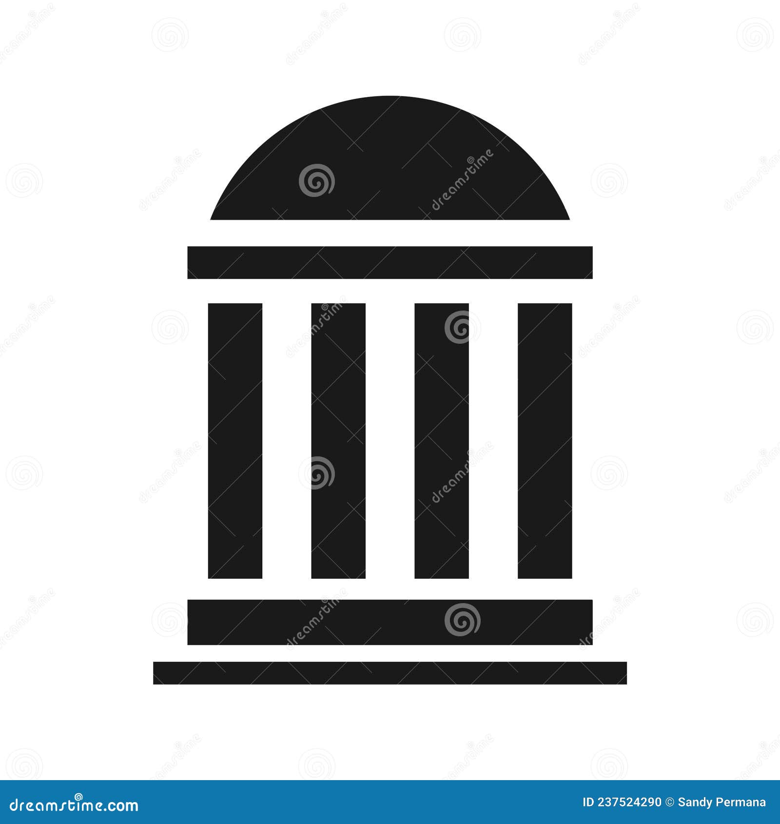 Ancient Building Icon Black and White Stock Vector - Illustration of ...