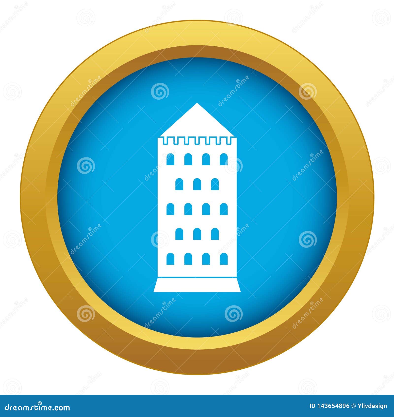 Ancient Building Icon Blue Vector Isolated Stock Vector - Illustration ...