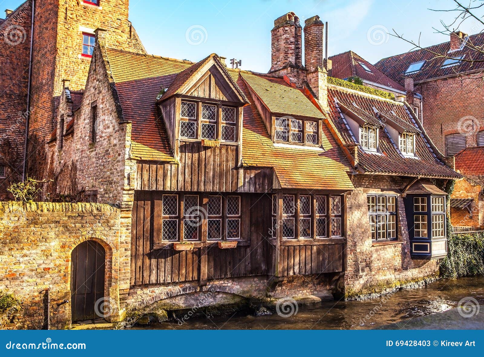 Ancient Building of Medieval Brugge, Belgium Stock Image - Image of ...