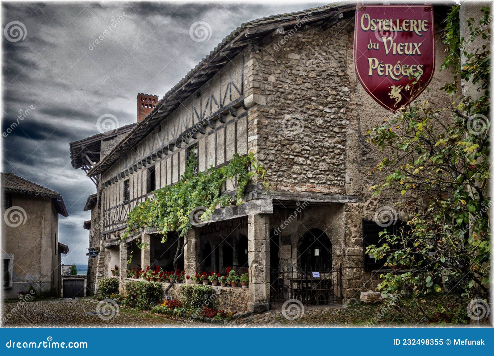 Ancient Building in the Medieval Village Perouges, France Editorial ...