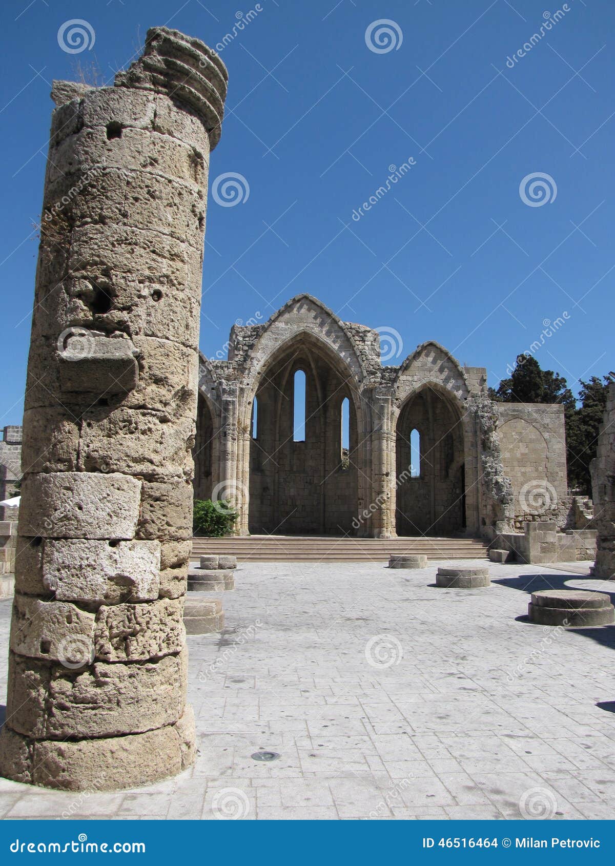 Ancient Building in the Old Town Rhodes in Greece Stock Photo - Image ...
