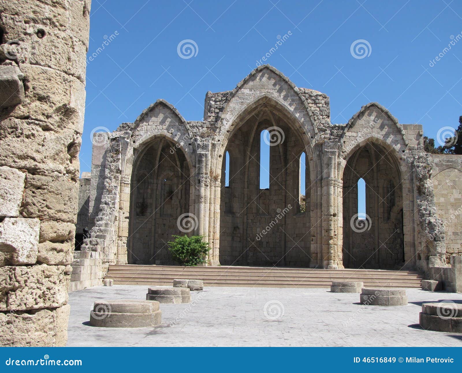 Ancient Building in the Old Town Rhodes Stock Image - Image of ...