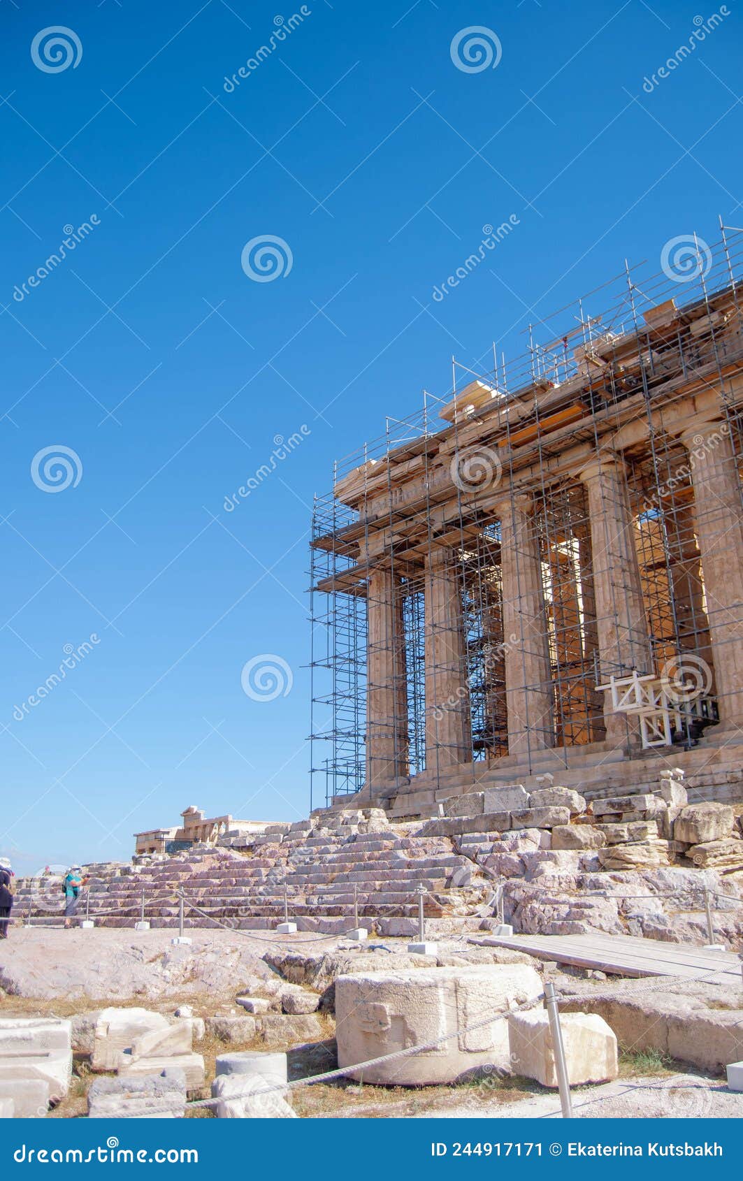 The Ancient Building of the Parthenon in the Acropolis Under ...