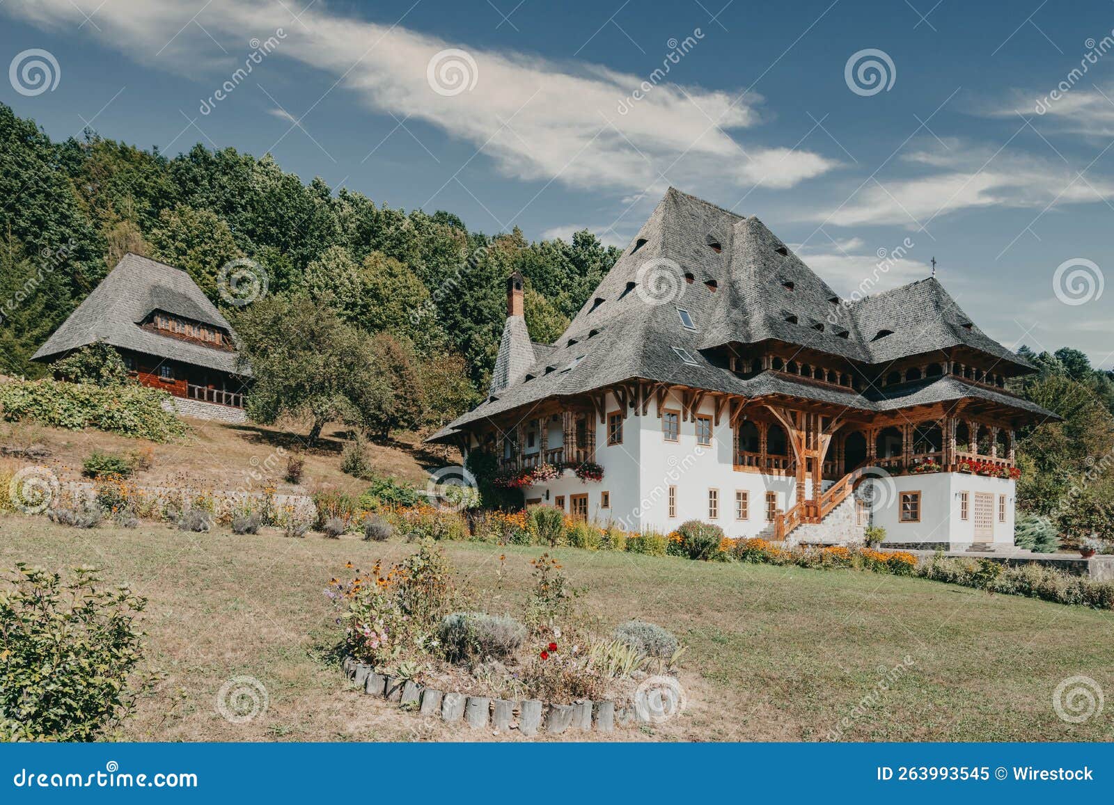 Ancient Building on the Slope of a Mountain Stock Image - Image of hill ...