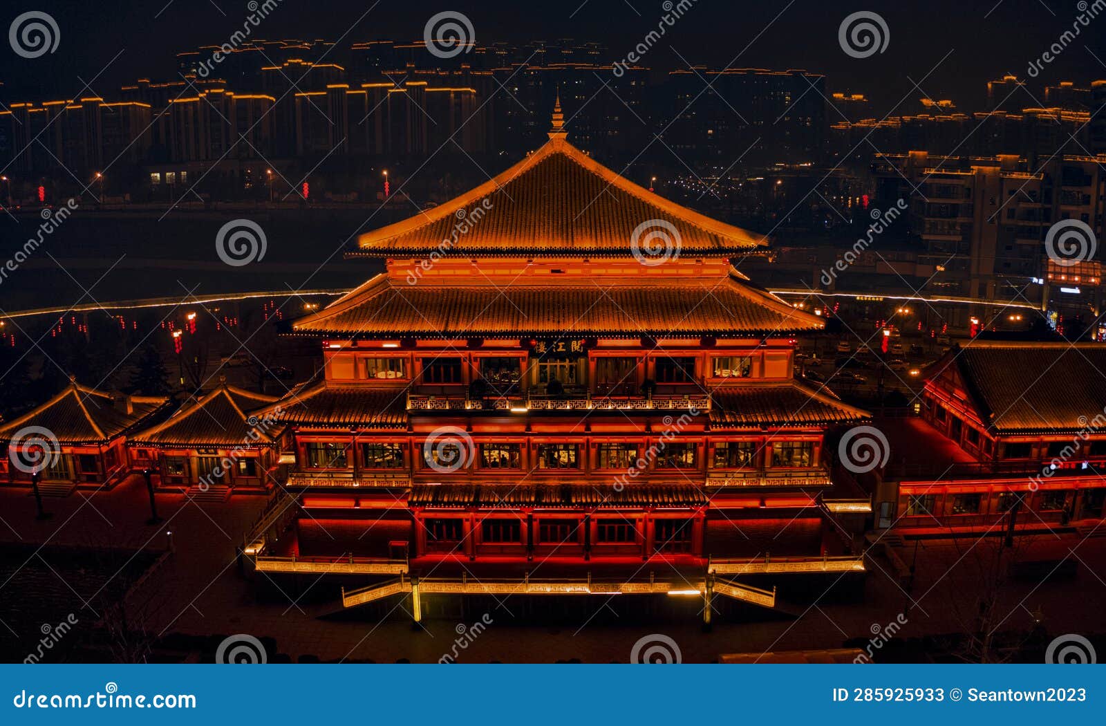 Ancient Building in Xi an, China: Yuejiang Tower Stock Image - Image of ...