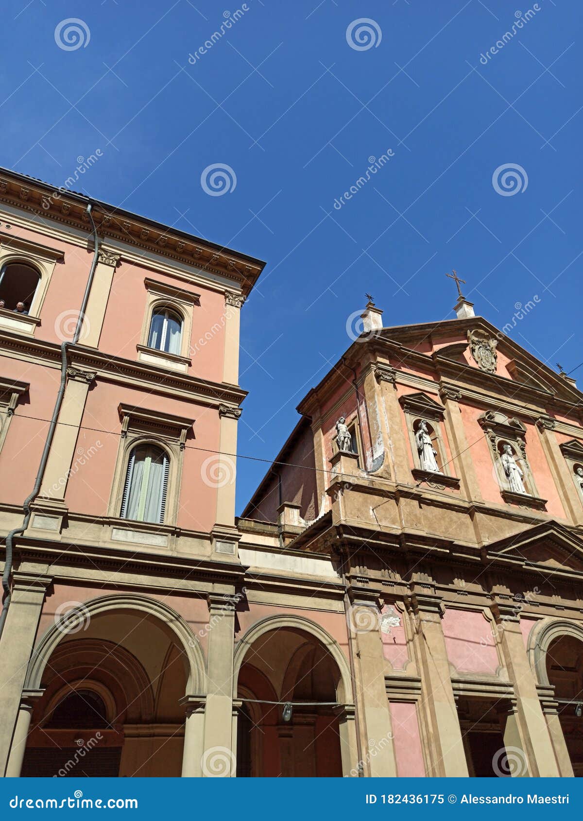 Ancient Buildings with Arcade in Bologna Italy Stock Image - Image of ...