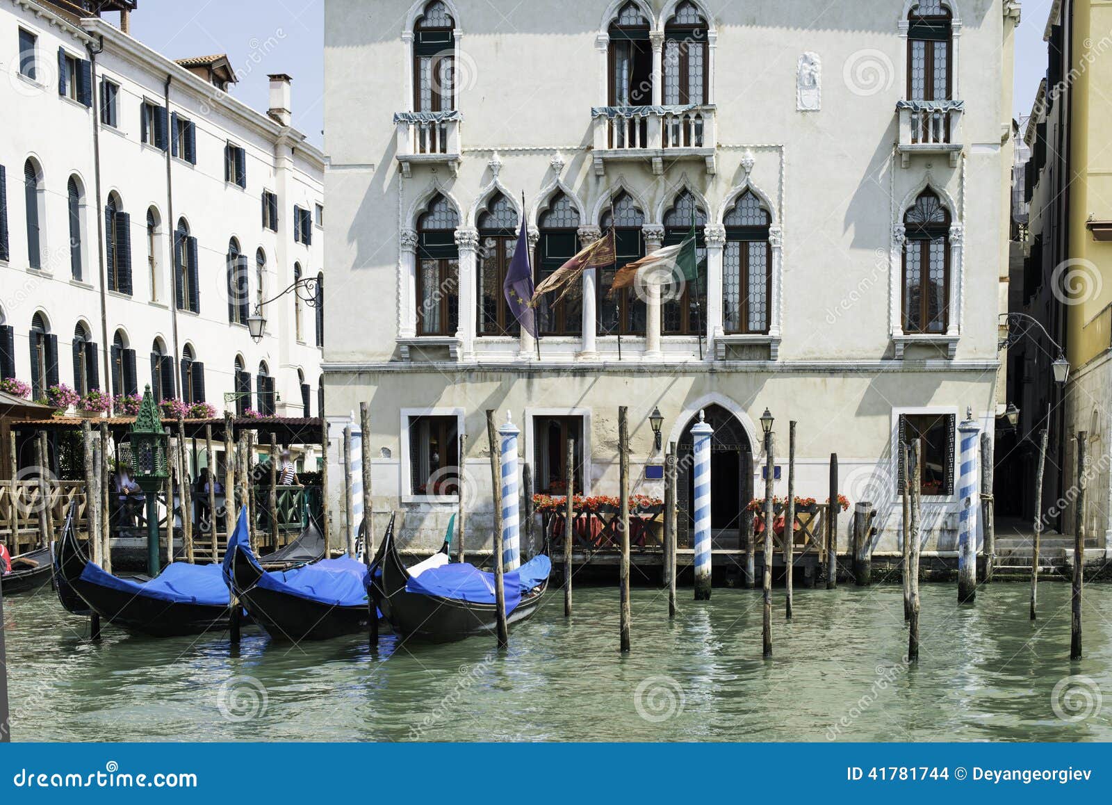 Ancient Buildings and Boats in the Channel in Venice Stock Photo ...