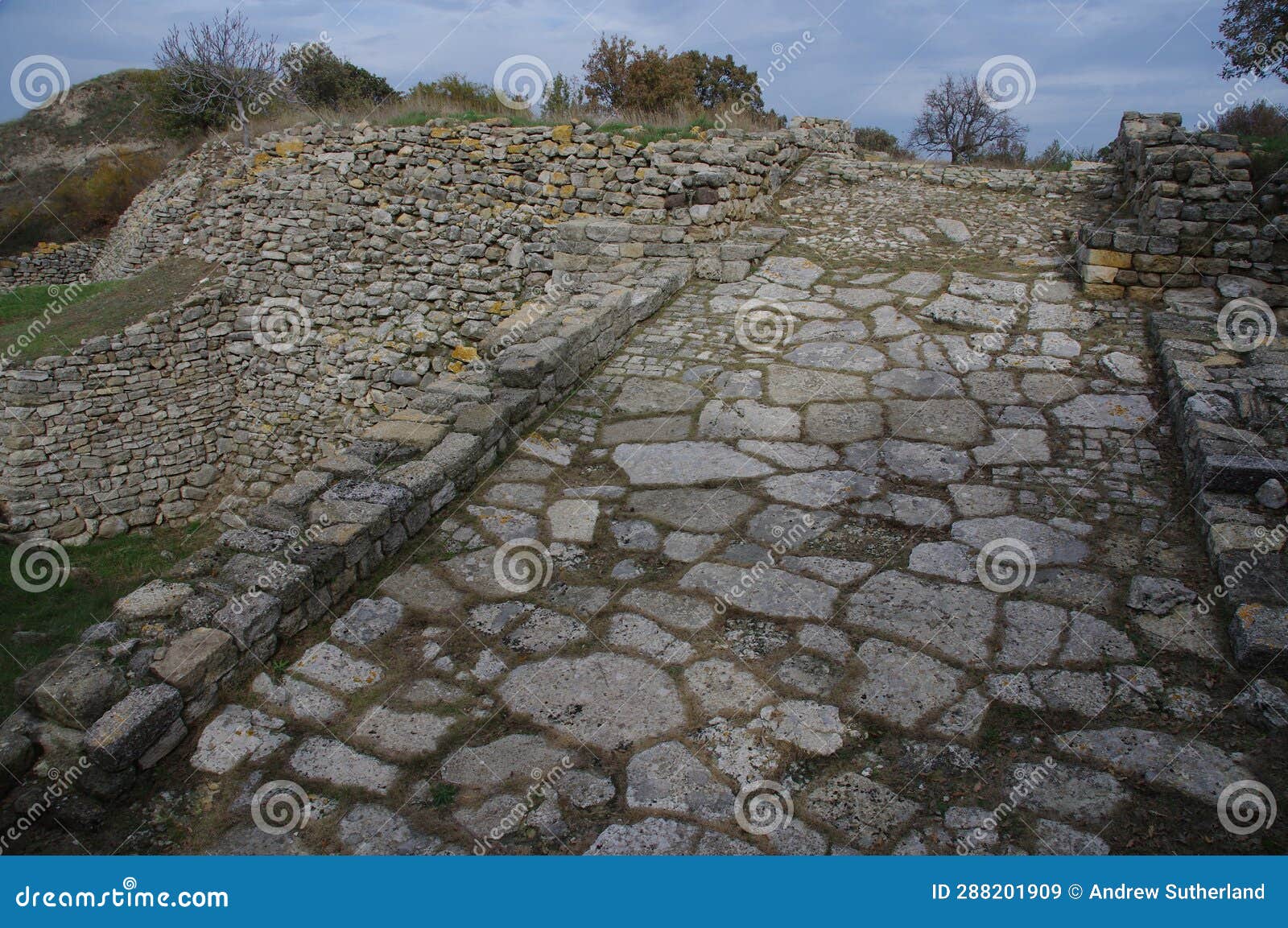 Ancient Buildings at the Ancient City of Troy in Turkey Editorial Stock ...