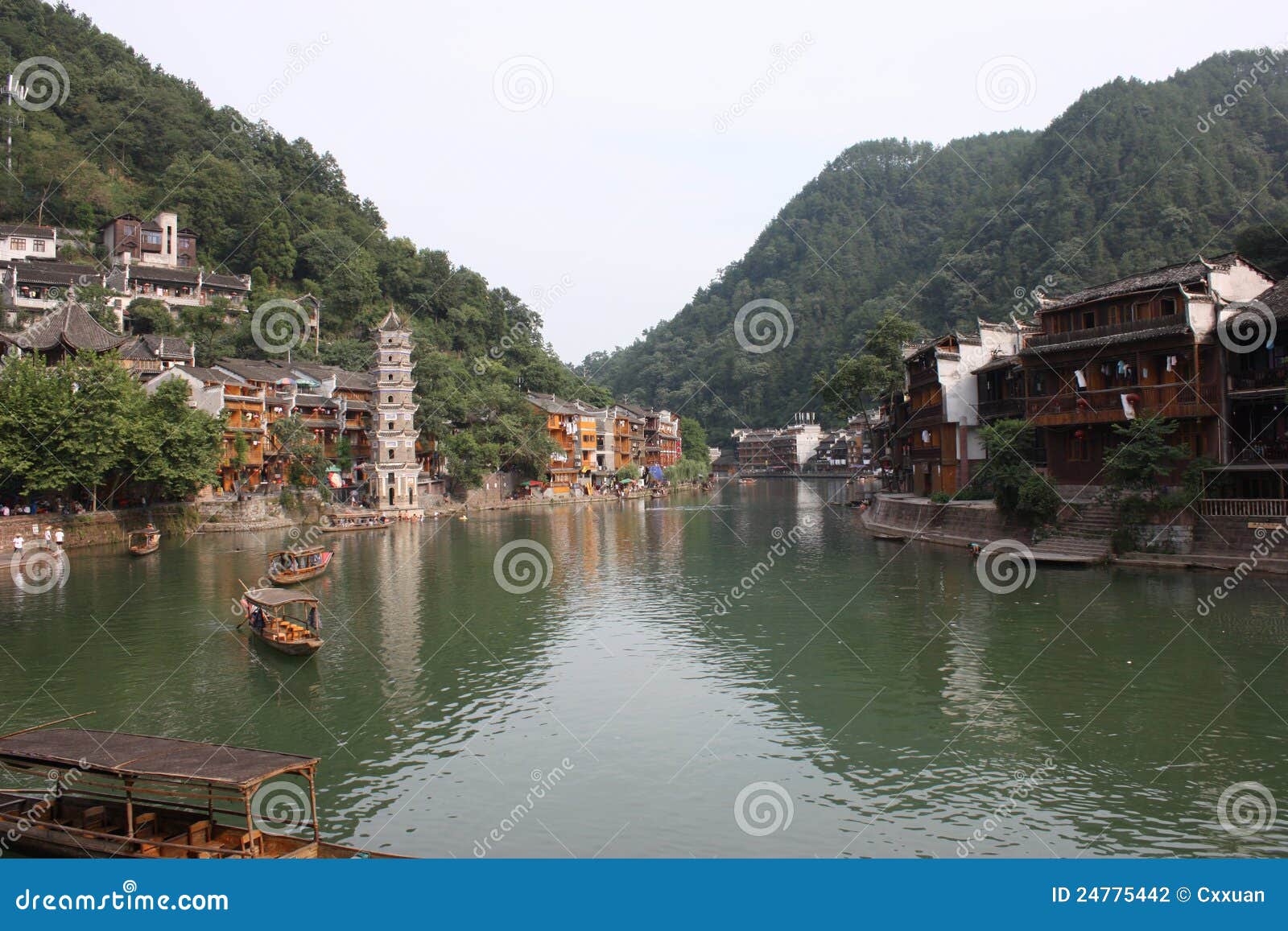 The Ancient Buildings of the Lake Stock Photo - Image of carefree ...