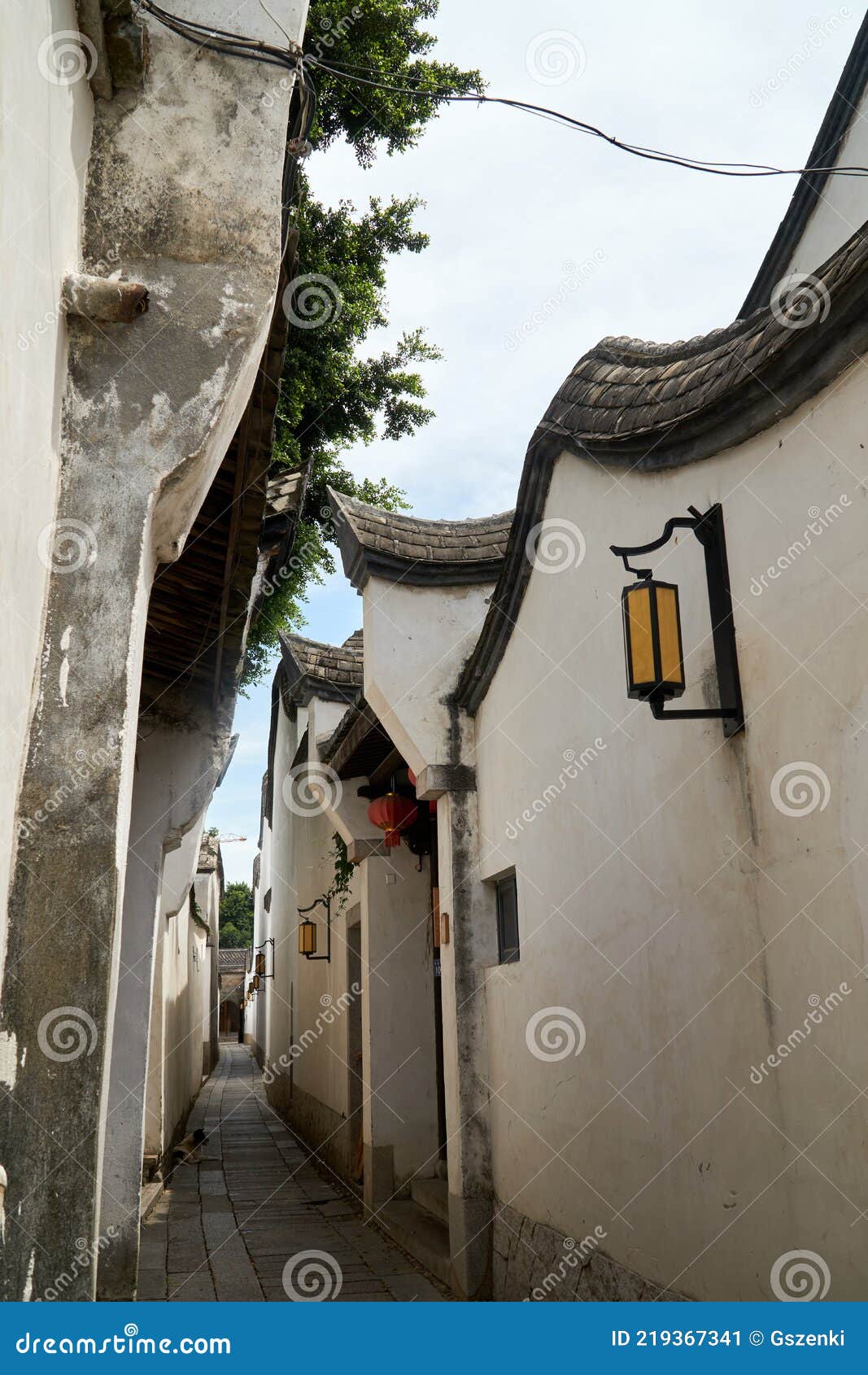 Ancient Buildings and the Path between the Walls. Stock Image - Image ...