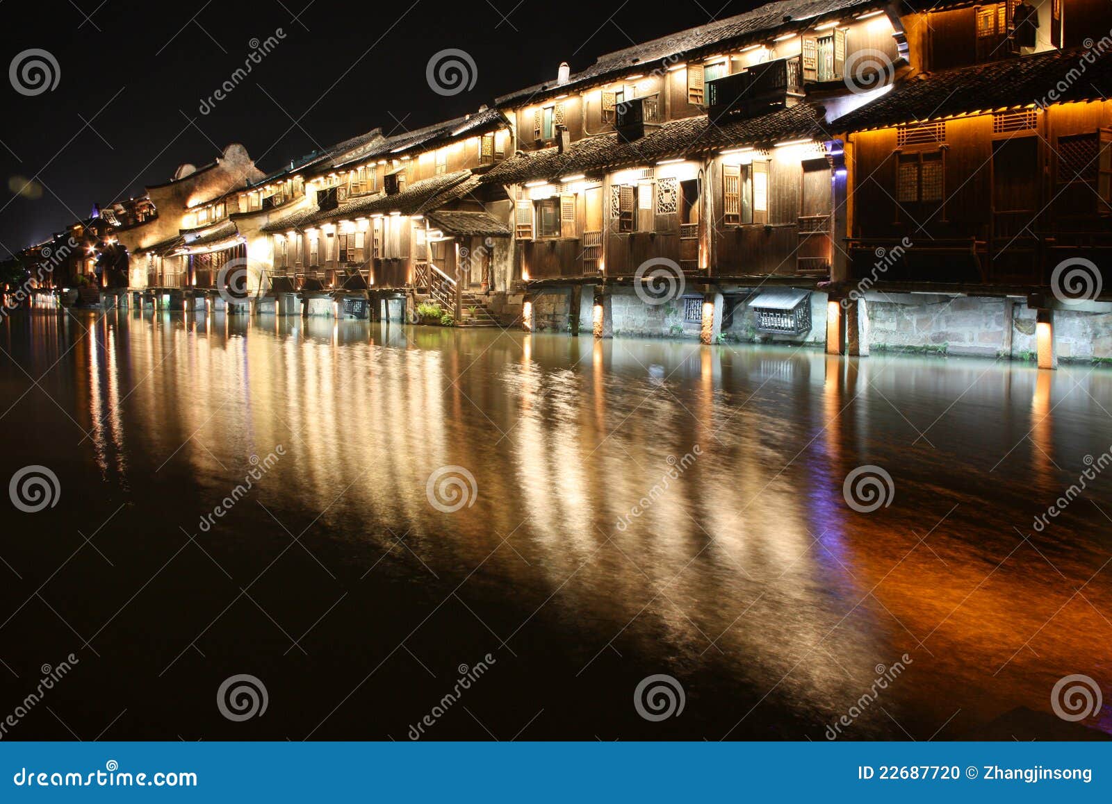 Ancient Buildings by the River Stock Photo - Image of architecture ...