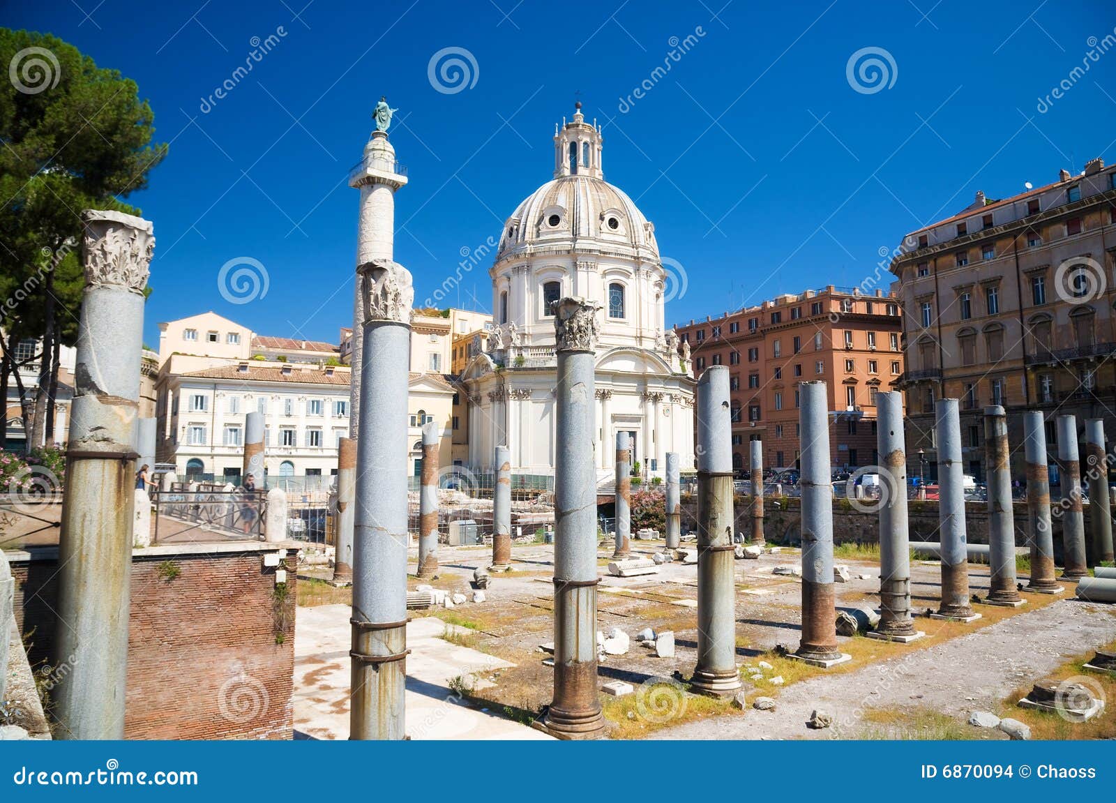 Ancient Buildings on Rome Forum Stock Photo - Image of angle, column ...