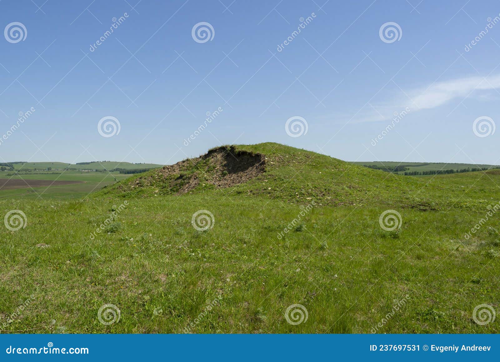 Historical Mound Satrija In Samogitia, Lithuania, Aerial View Royalty ...