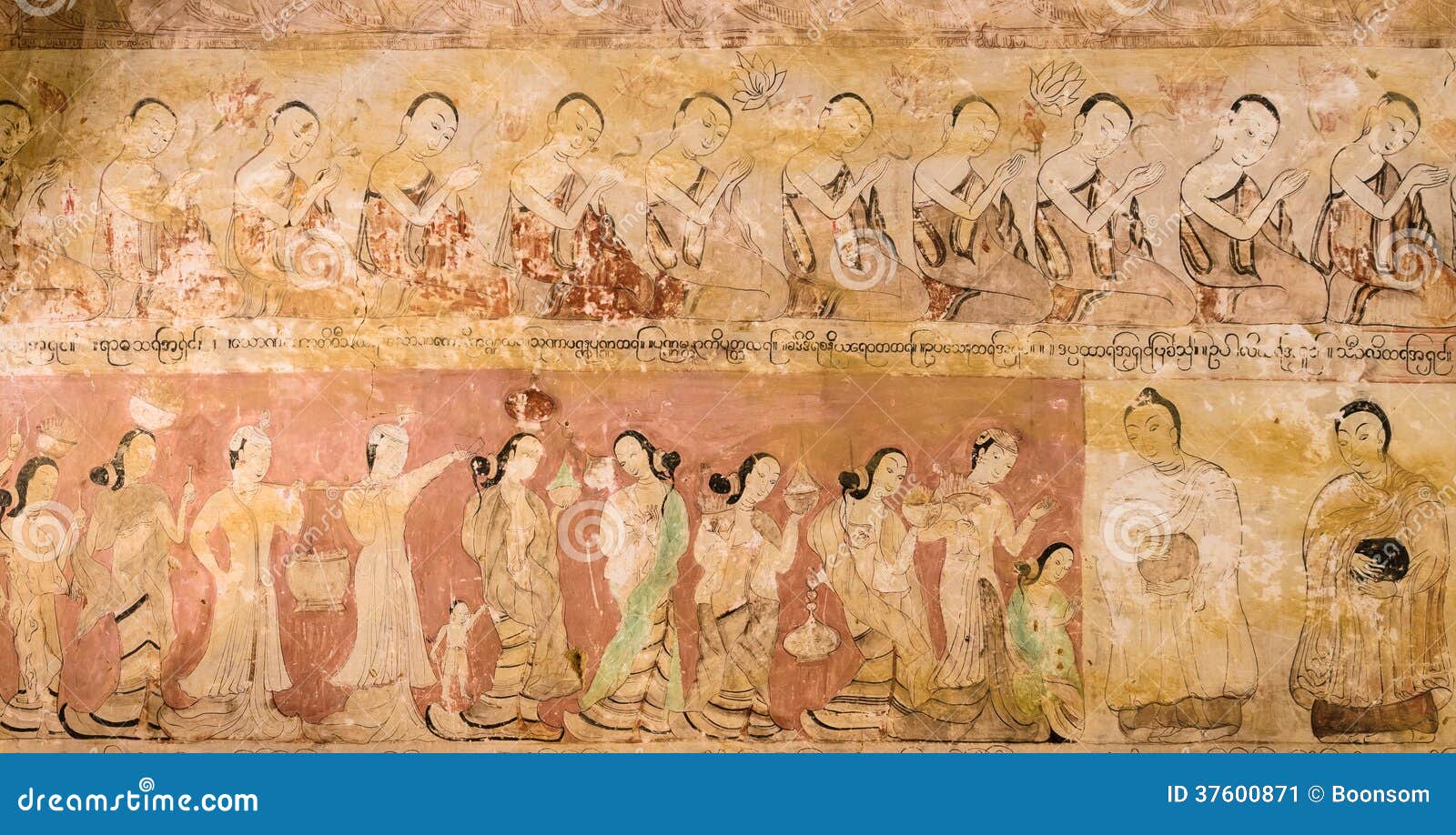 Ancient Burmese Mural Royalty-Free Stock Photography | CartoonDealer ...