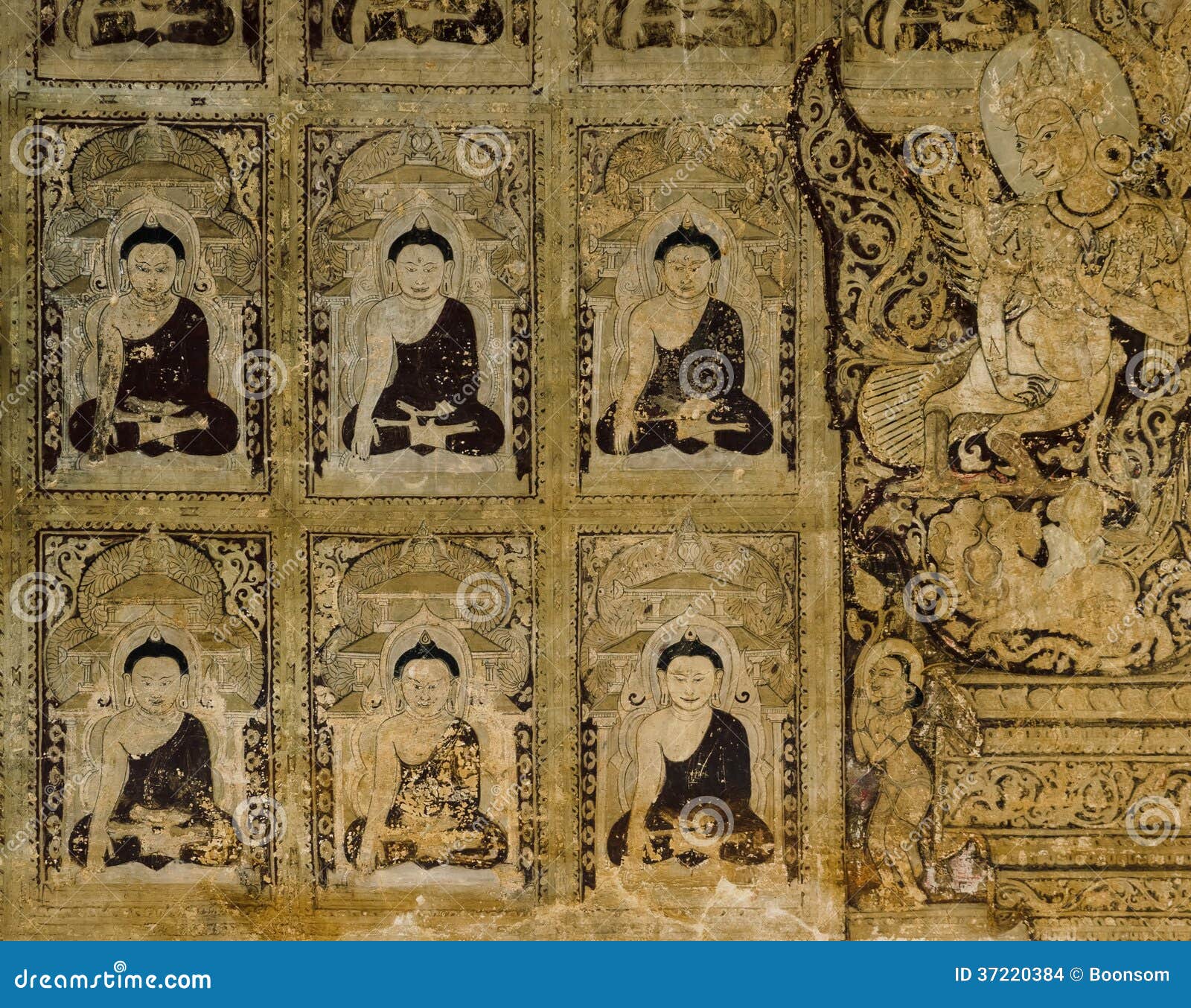 Ancient Burmese Mural Royalty-Free Stock Photography | CartoonDealer ...