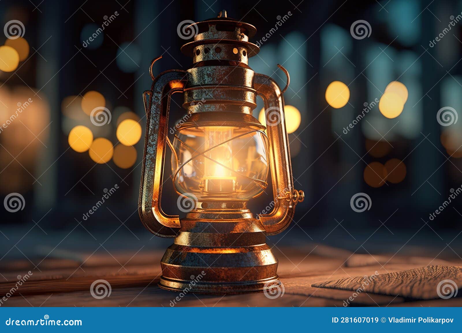 Ancient Burning Lantern. AI Generated Stock Illustration - Illustration of generated, romantic ...