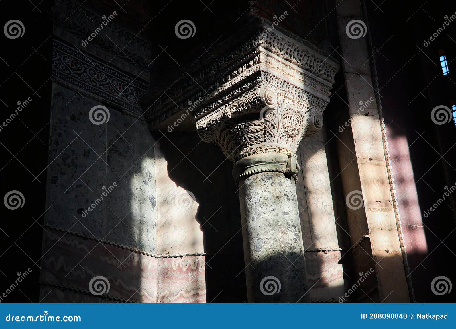 An Ancient Byzantine Column Stock Photo - Image of temple, classical ...