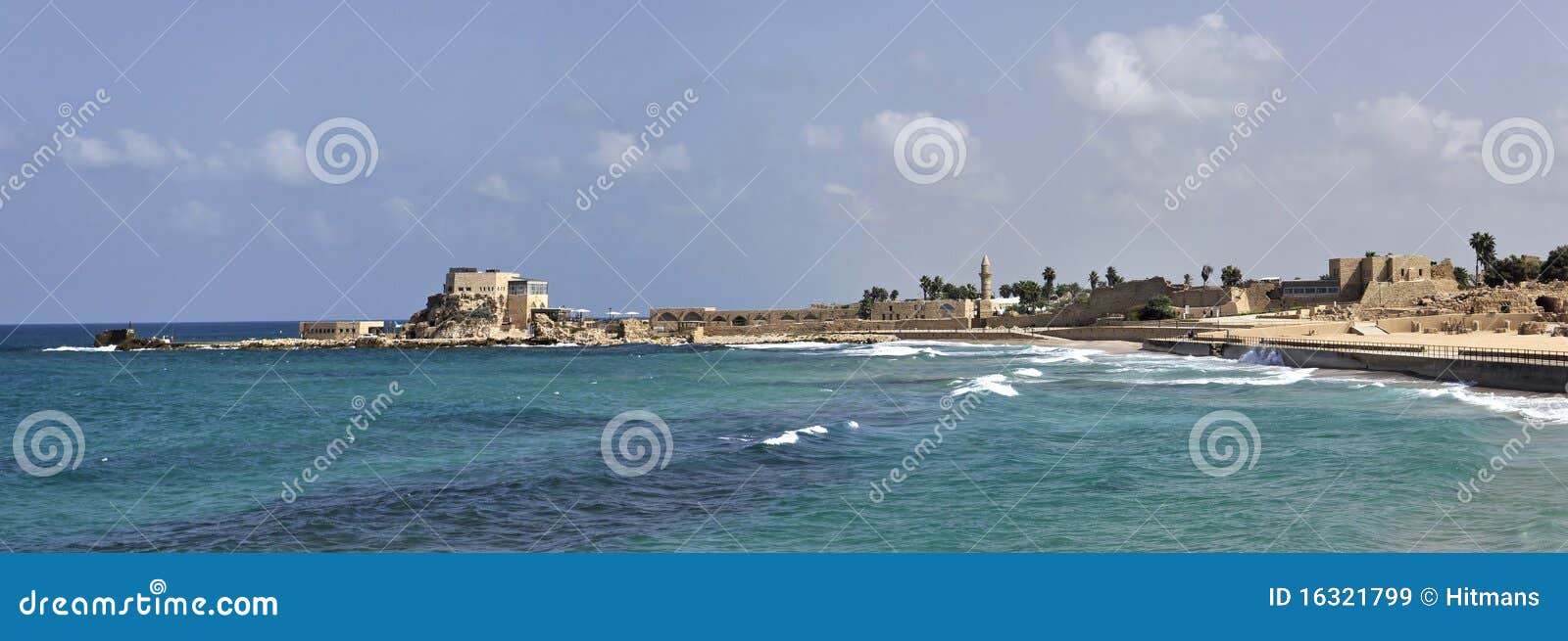 Ancient Caesarea Port Ruins in Israel Stock Image - Image of building ...