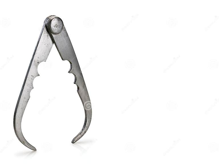 Ancient calipers, close-up stock image. Image of scratches - 203115817