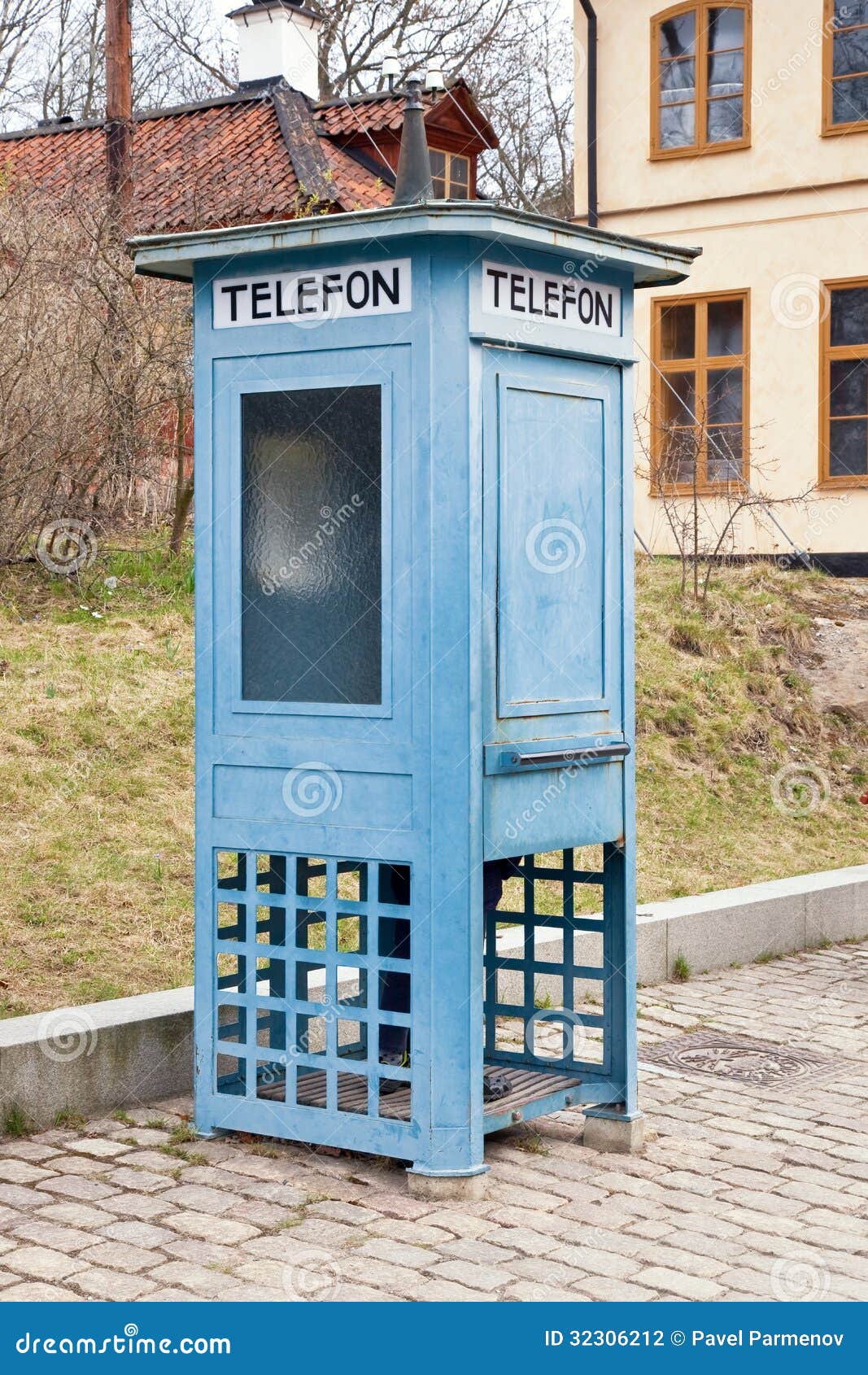 Ancient callbox stock photo. Image of skansen, street - 32306212
