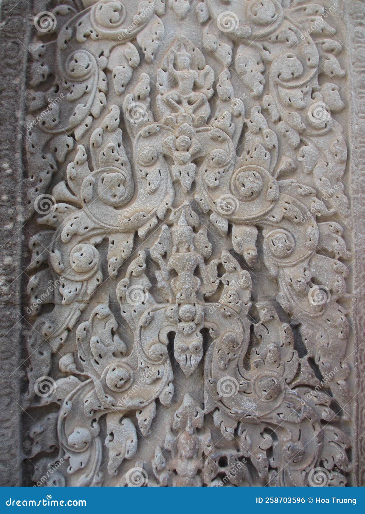 Ancient Cambodian pattern. stock photo. Image of wall - 258703596