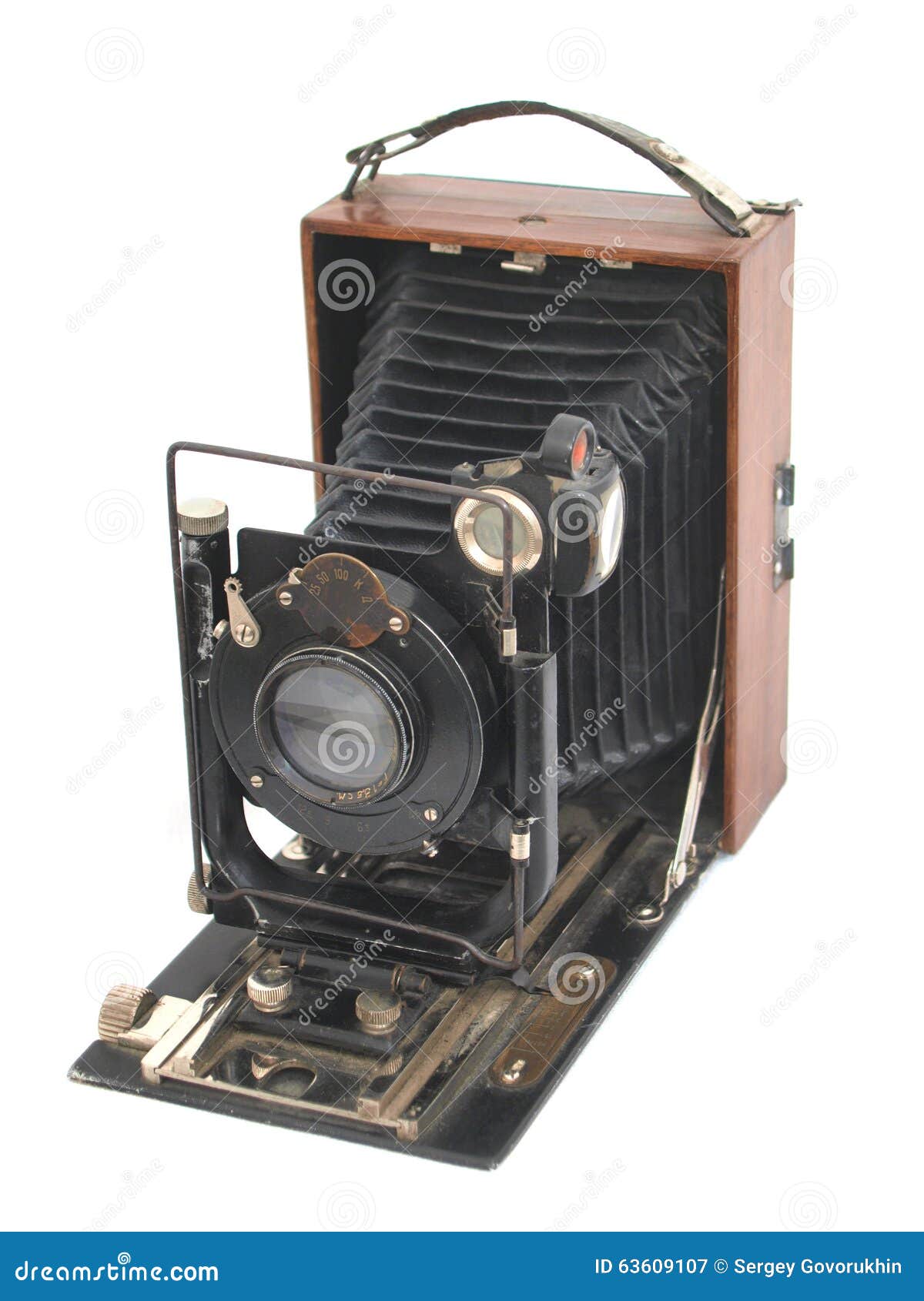 The ancient camera stock image. Image of isolated, white - 63609107