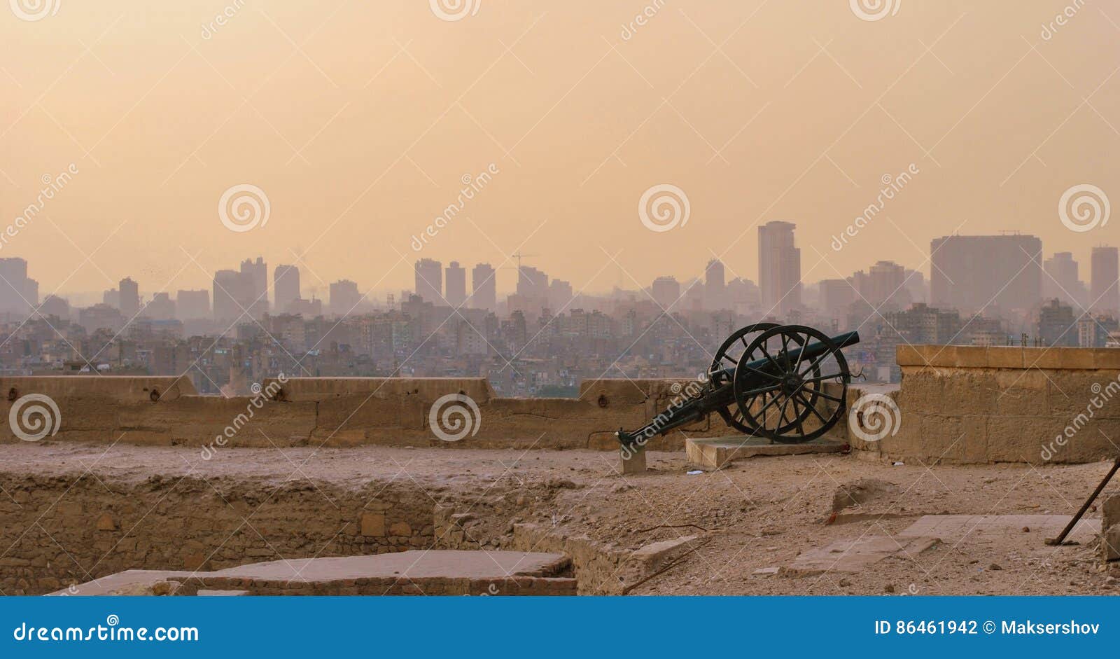 Ancient Cannon on the Roof of the Citadel of Cairo, Egypt Stock Photo ...