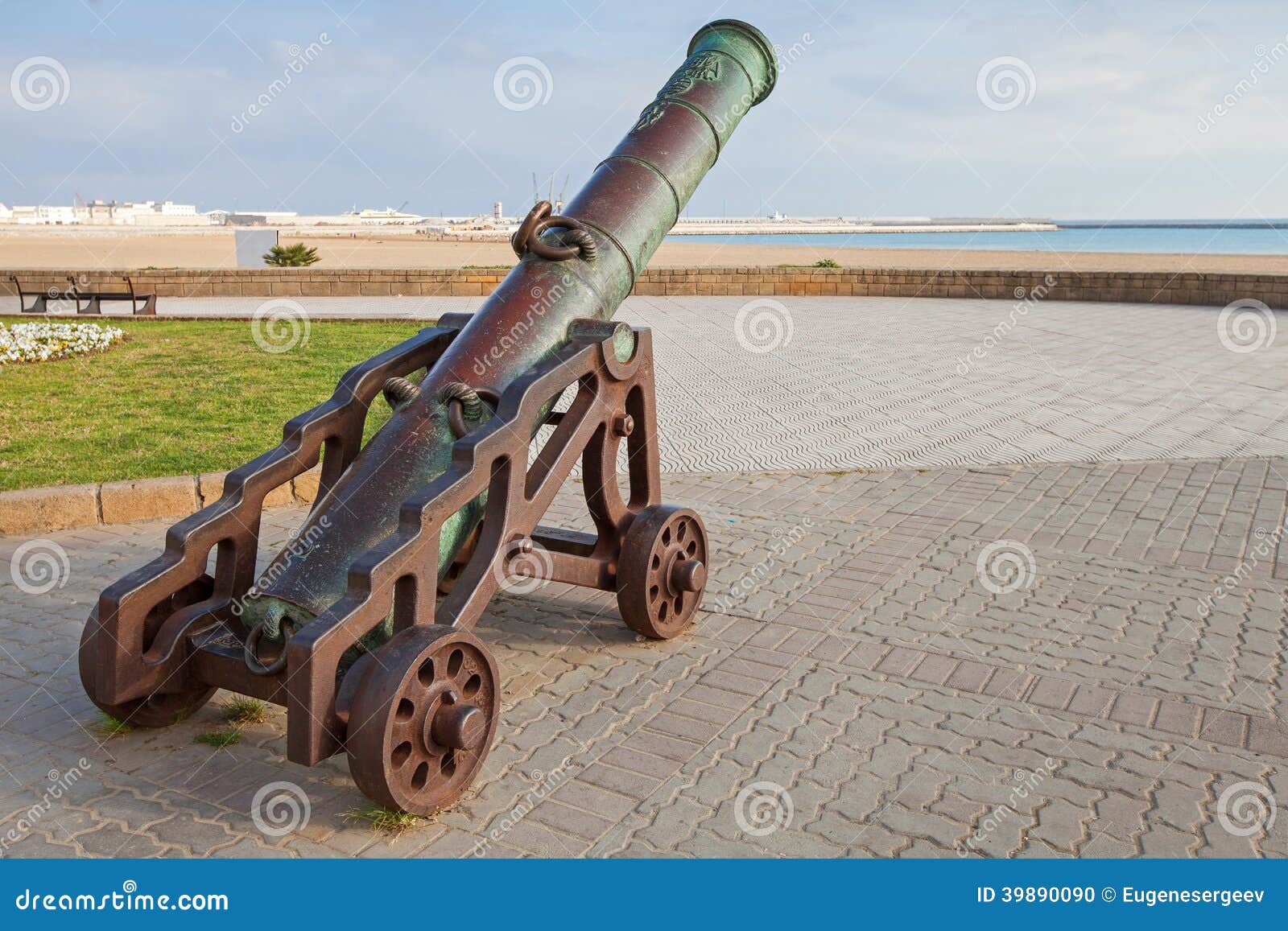 Ancient Cannon Stands on the Beach in Tangier Stock Photo - Image of ...