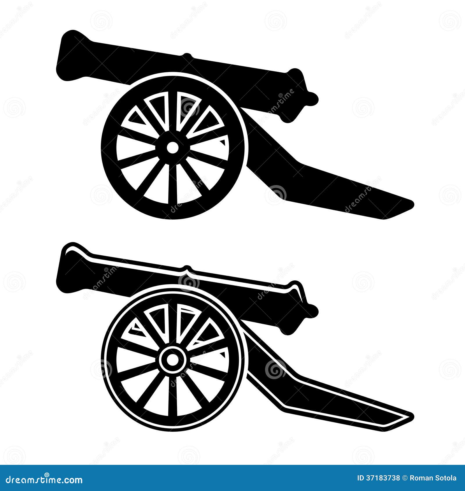 Ancient Cannon On Wheels Vector Illustration | CartoonDealer.com #30290262